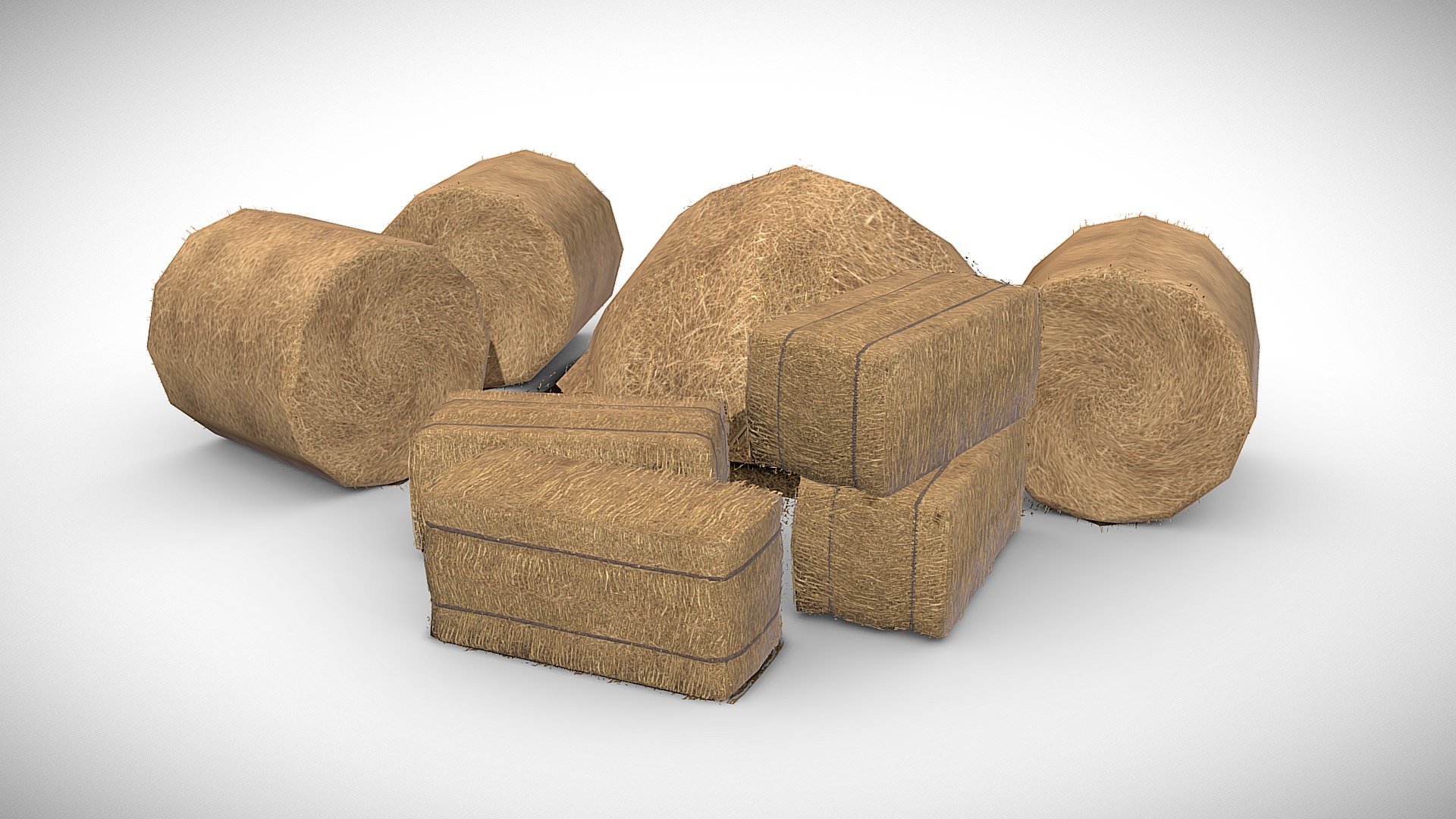 Hay Collection Low Polly - Buy Royalty Free 3D model by Elvair Lima ...
