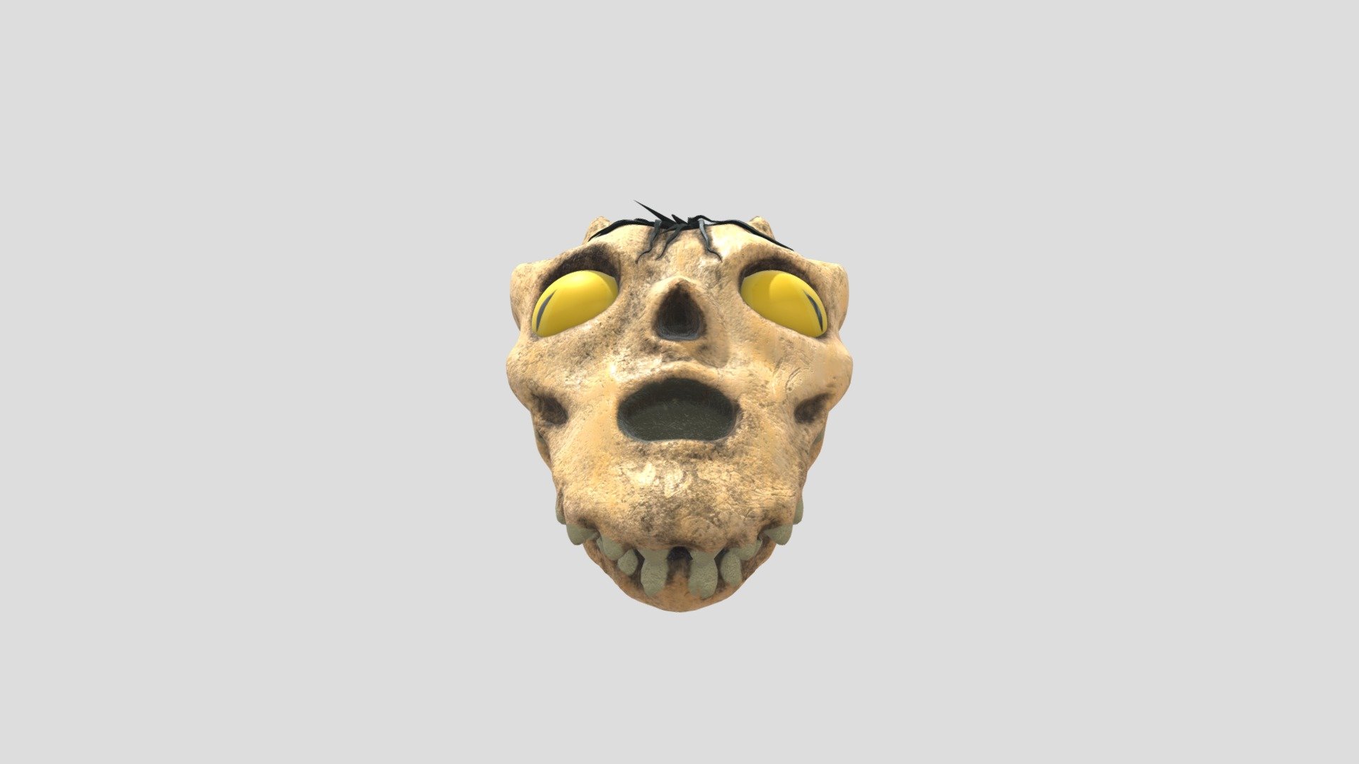 Mutant Caiman skull with fake face - 3D model by wbgillogley [e01371f ...