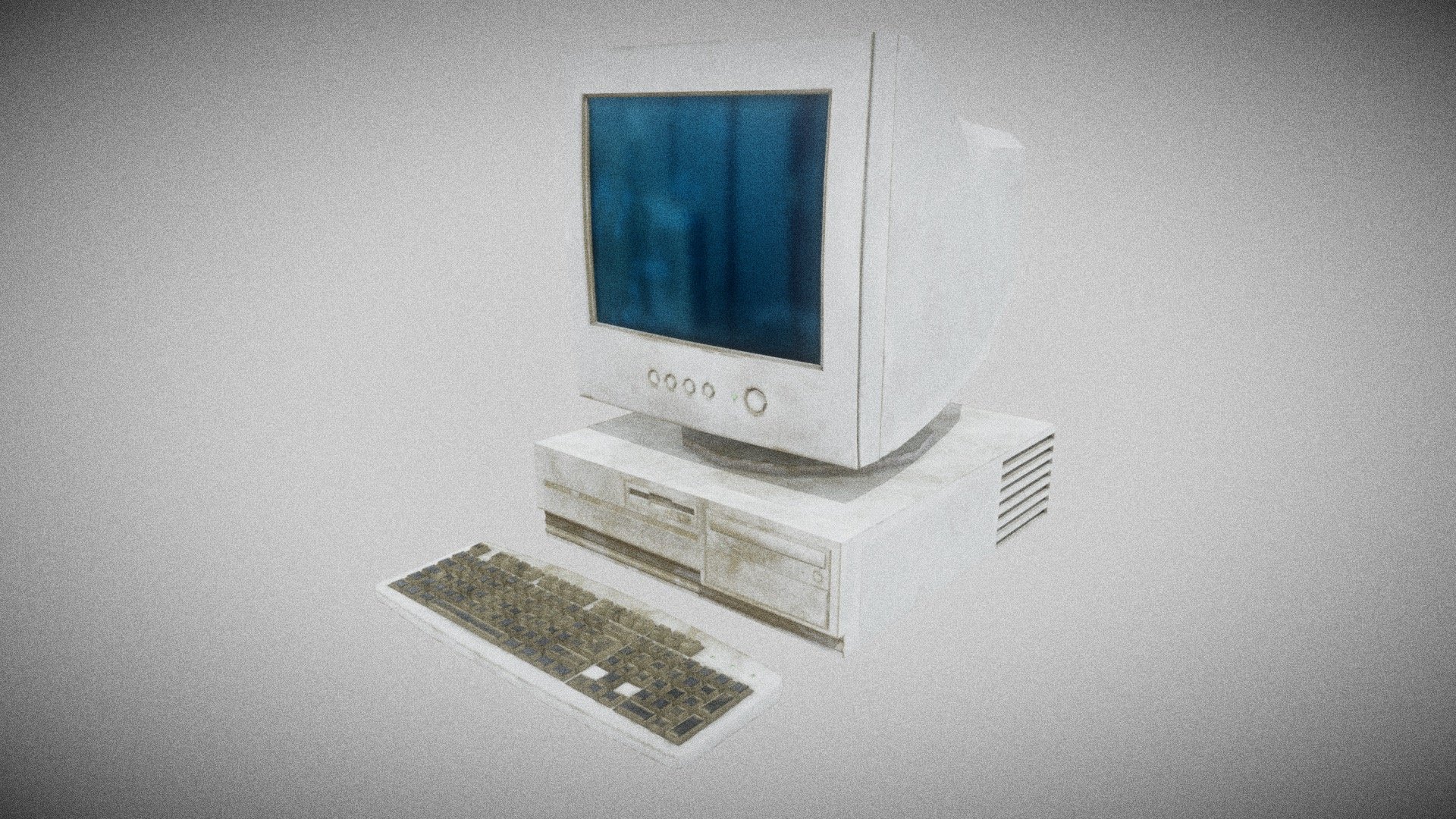 Dirty Old Computer And Monitor PBR VR AR - Buy Royalty Free 3D model by ...