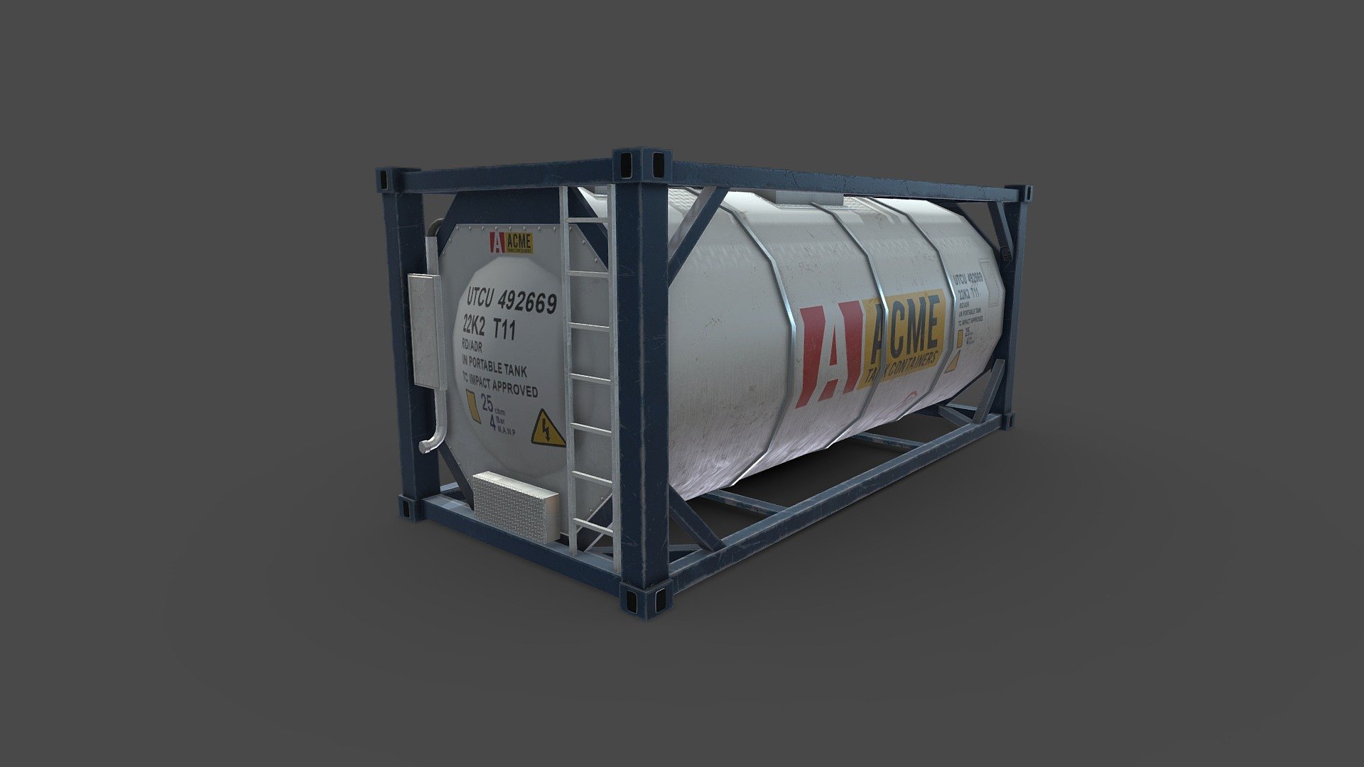 Tank Container - 3D model by Evan Hiltz (@evan.hiltz) [e01ae47] - Sketchfab