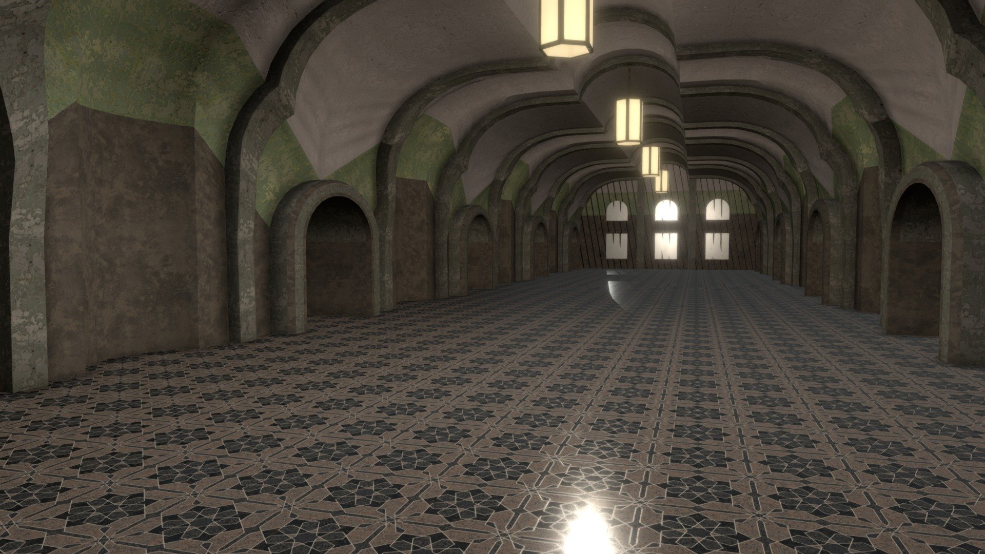Gallery Hallway - Buy Royalty Free 3D model by jimbogies [e01b828 ...
