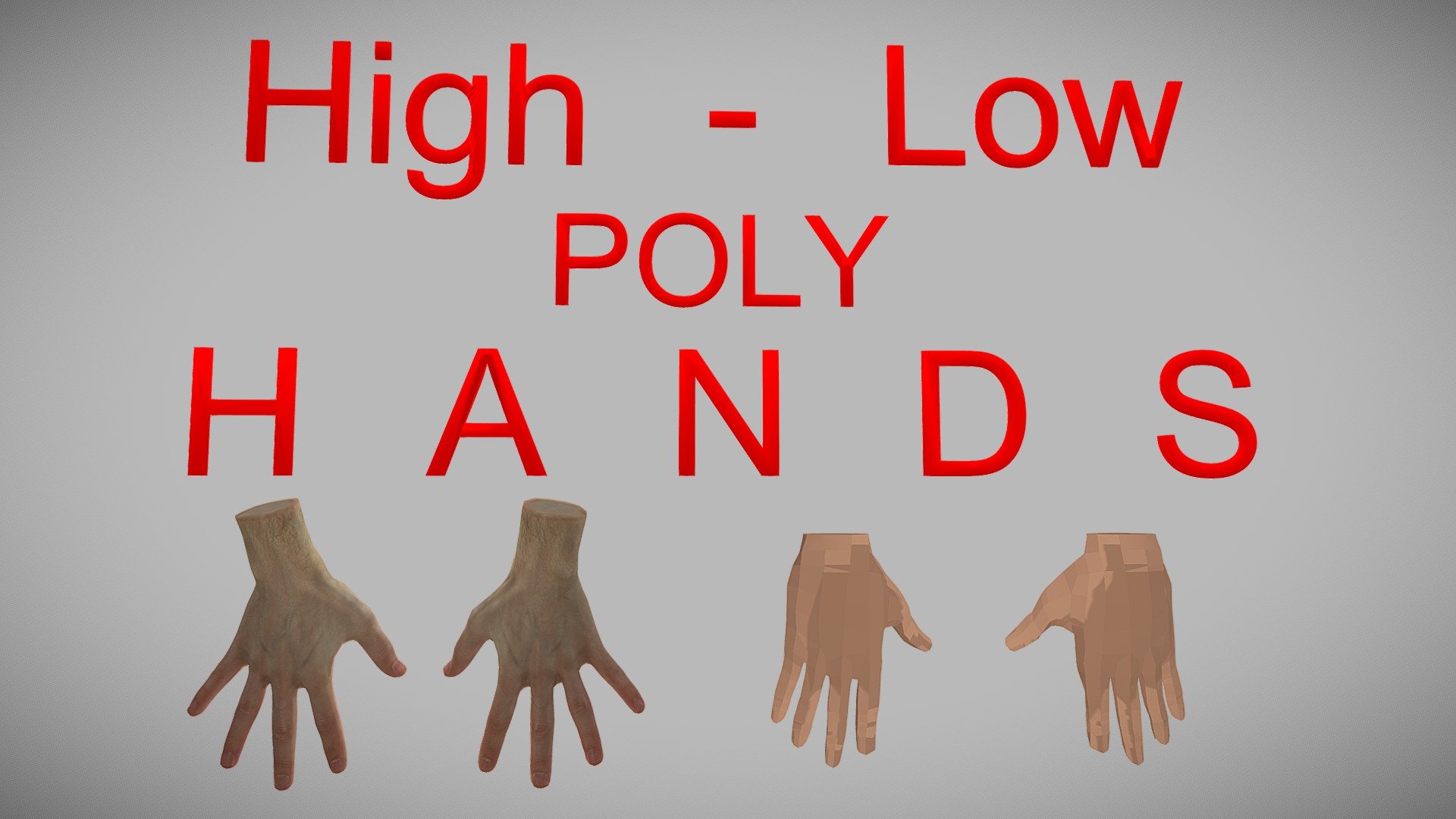 High & Low Poly Hands - Buy Royalty Free 3D model by K-pax ...