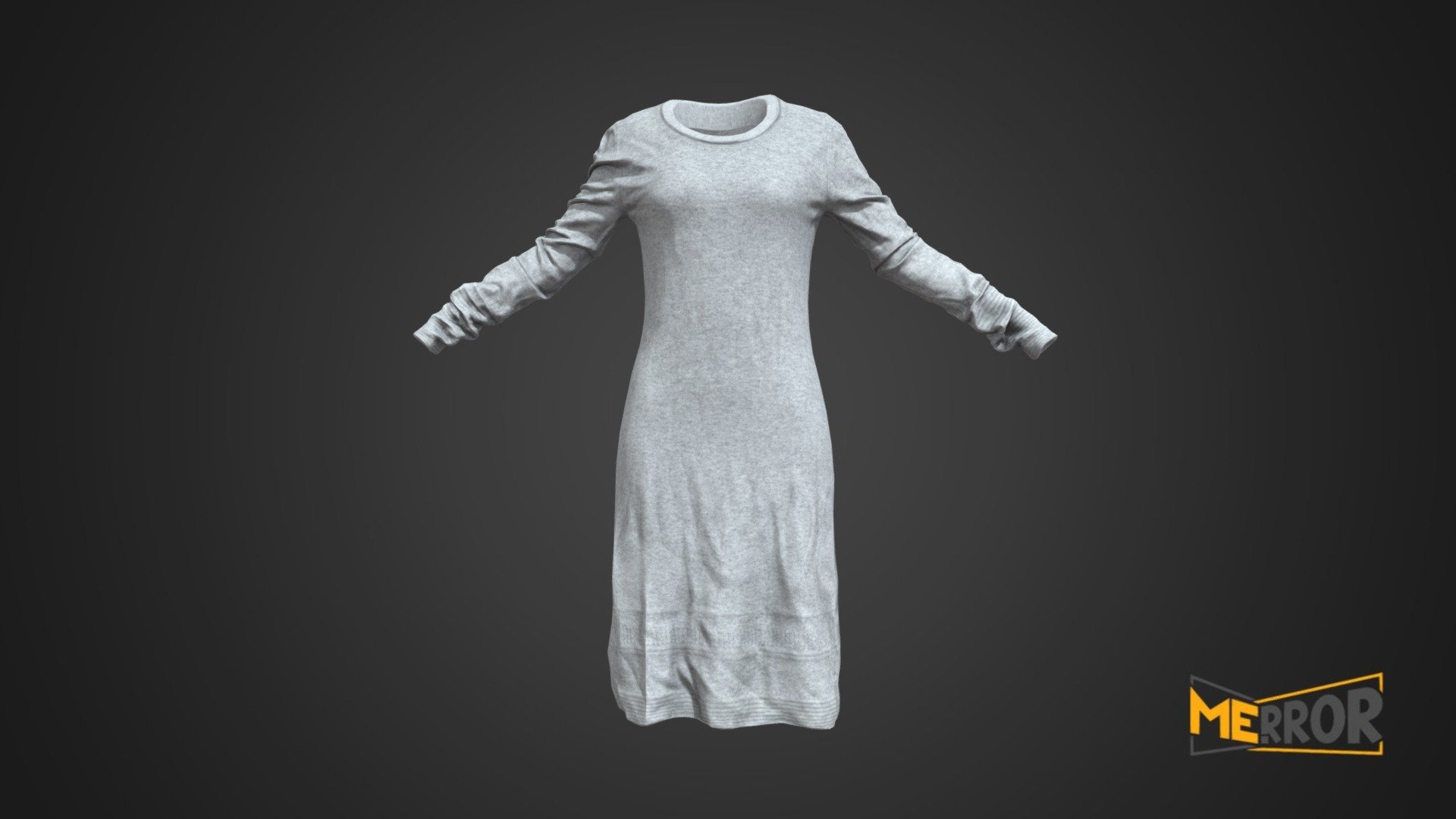 [Game-ready] Female Gray Cotton Dress - Buy Royalty Free 3D model by ME ...