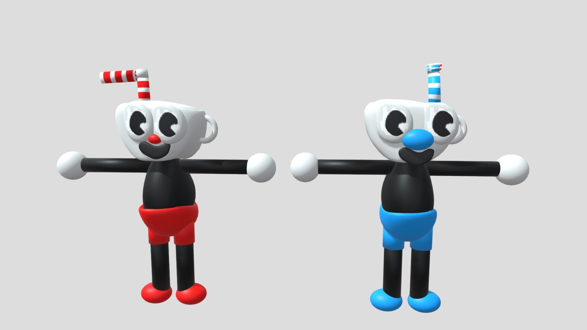Cuphead and Mugman - Download Free 3D model by jaspermateodev [e027d58] - Sketchfab