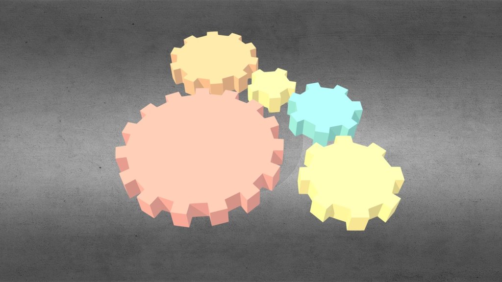 Simple low-poly cogs - 3D model by daviddickball [e028f74] - Sketchfab