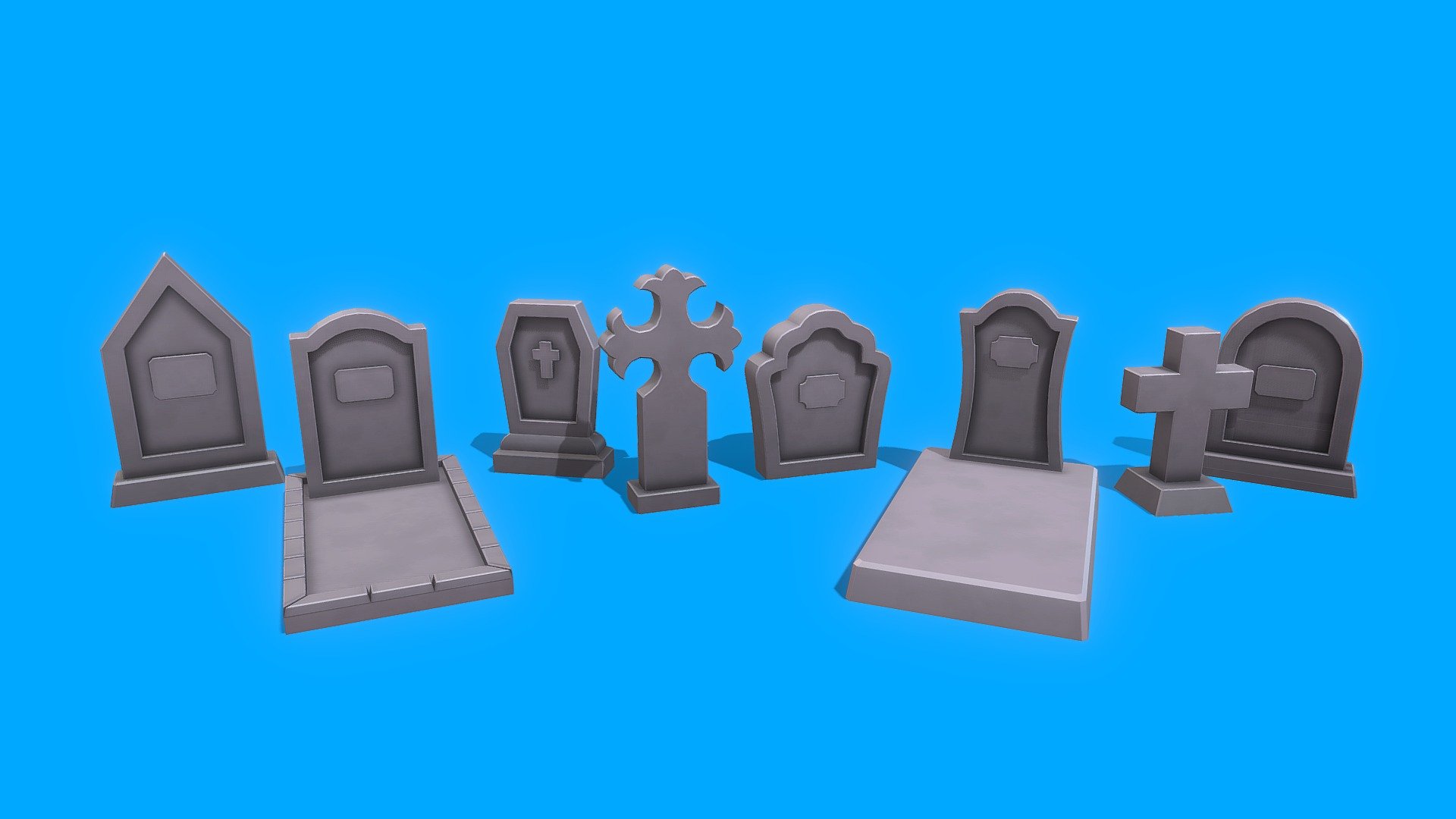 Stylized Tombstones - 3D model by Lokiana (@lokiana.art) [e0305ec ...