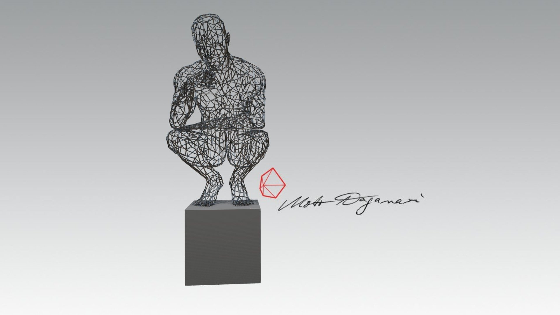 Moto Waganari The Thinker (VR/AR) - 3D model by Moto Waganari (@moto ...