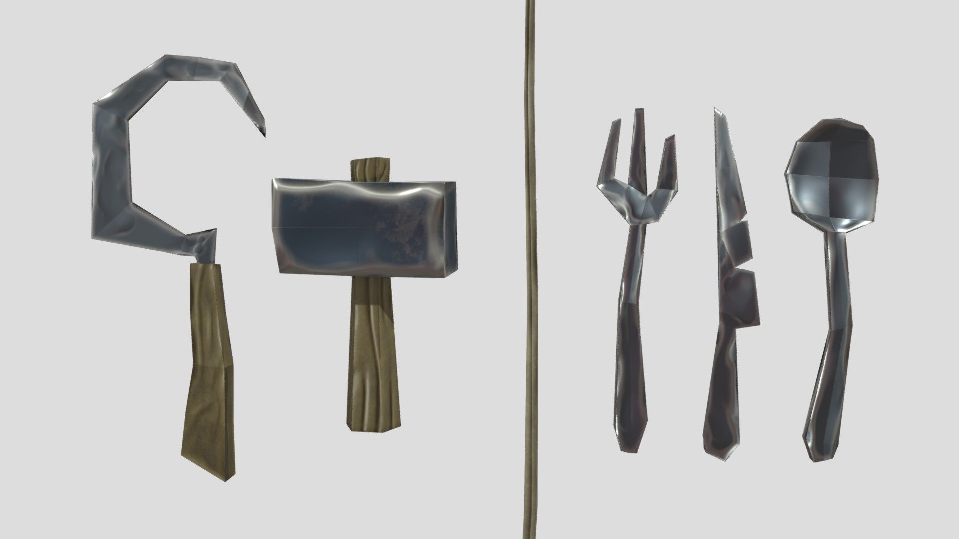 Metallic Tools (Game Asset) 3D Model - Download Free 3D model by TANDA ...