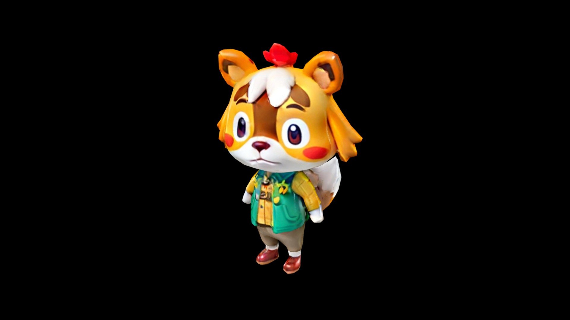 A 3D animal crossing character, a fox, is wearin - Download Free 3D ...