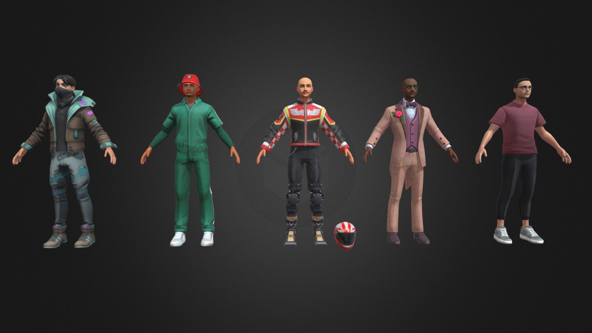 Stylized Male Pack-DOWNLOAD LINK BELOW ↓ ↓ ↓ - 3D model by Shockwave7 ...