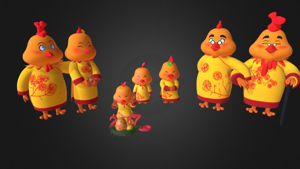 Family Chicken - Download Free 3D model by hoamulanvn [e04a5e9] - Sketchfab