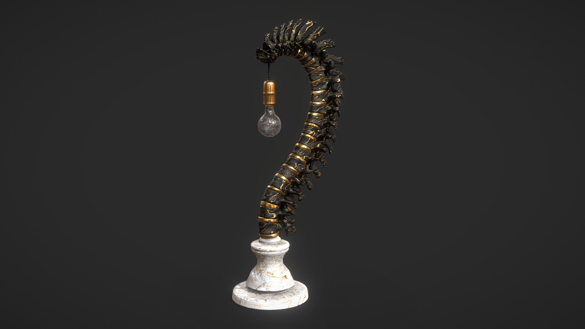 Black spine-form table lamp - Buy Royalty Free 3D model by SubVis ...