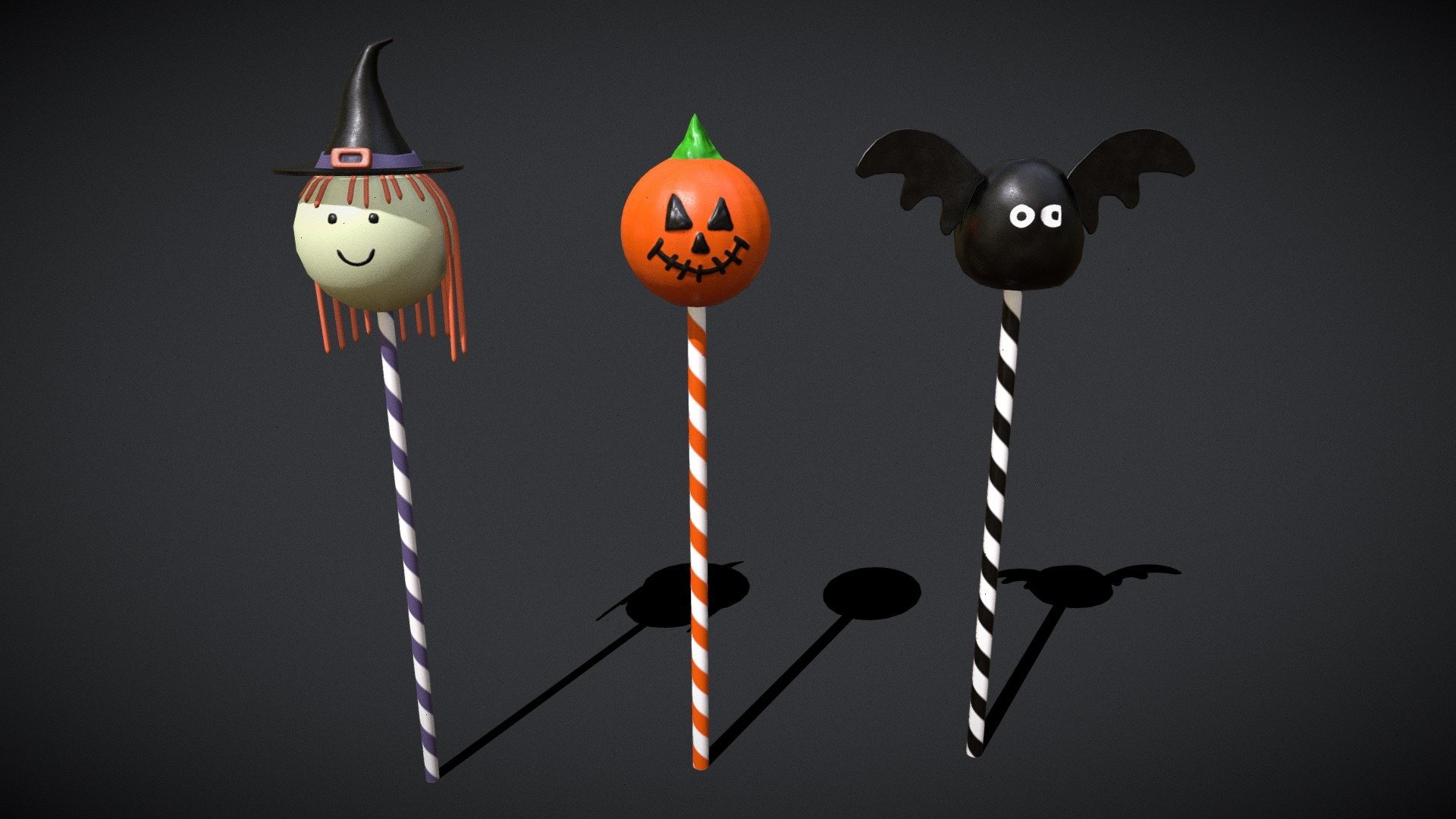 Halloween Cake Pops - Buy Royalty Free 3D model by GetDeadEntertainment ...