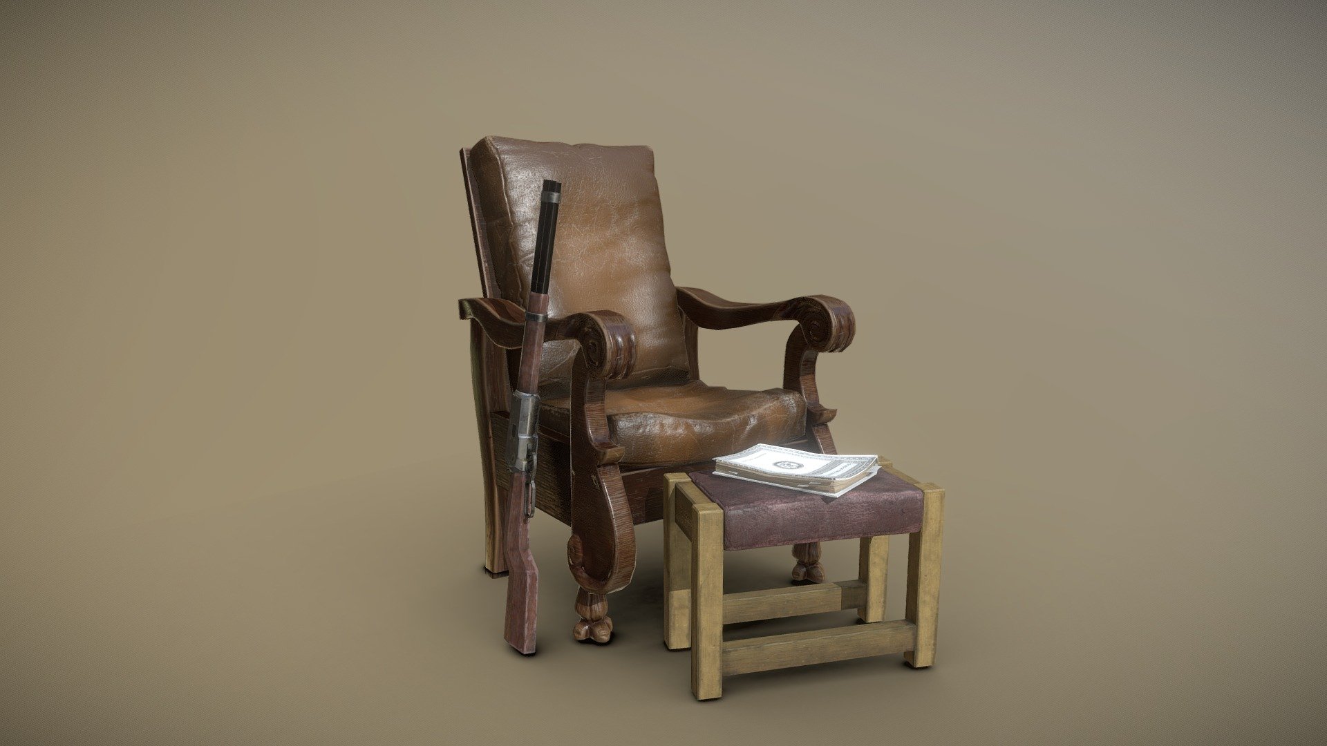 Vintage Reclining Chair - 3D model by waforn (@rarforn) [e062c71 ...