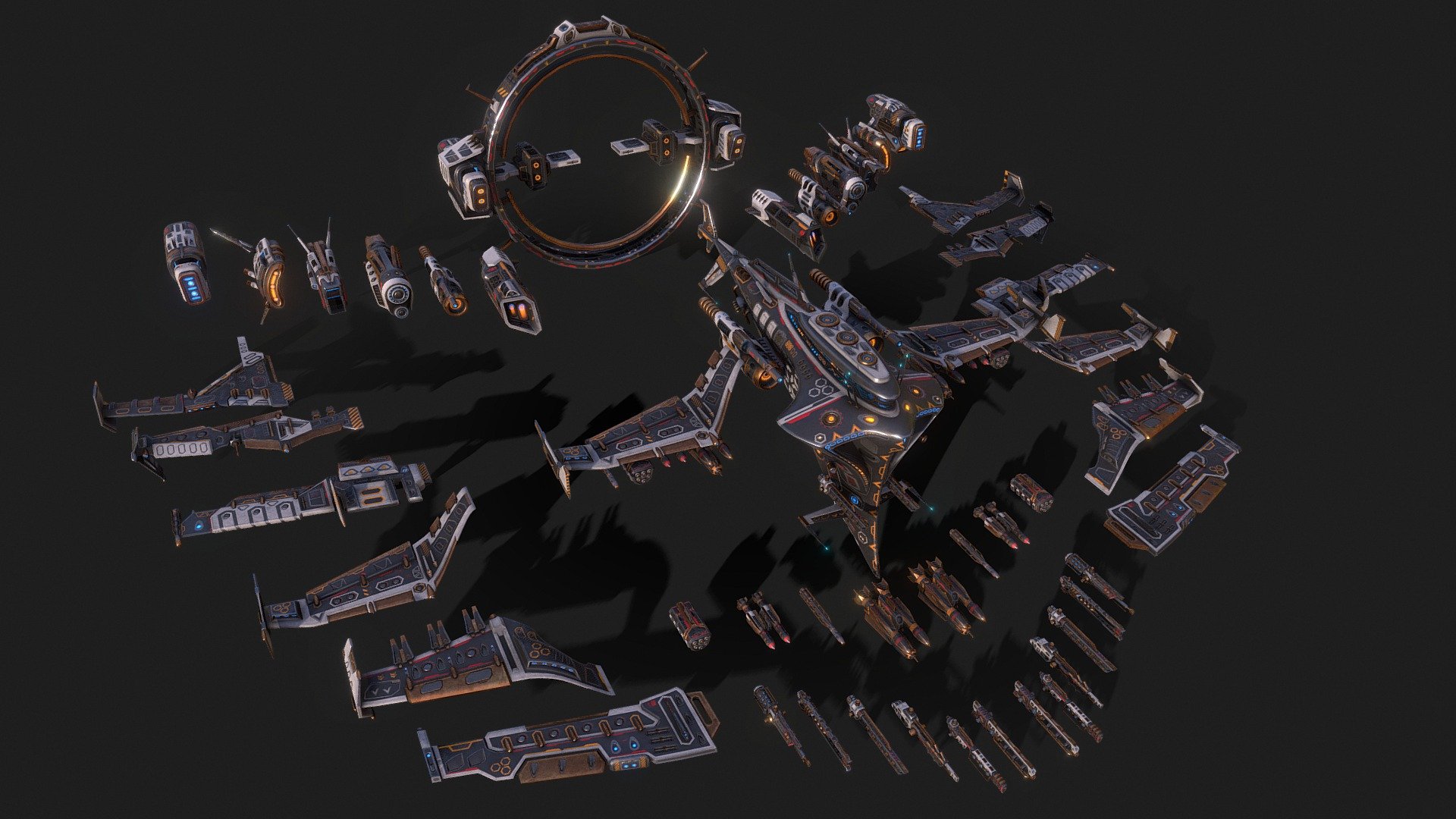 Spacecraft 06 Modular Pack - 3D model by Havolk [e06360e] - Sketchfab