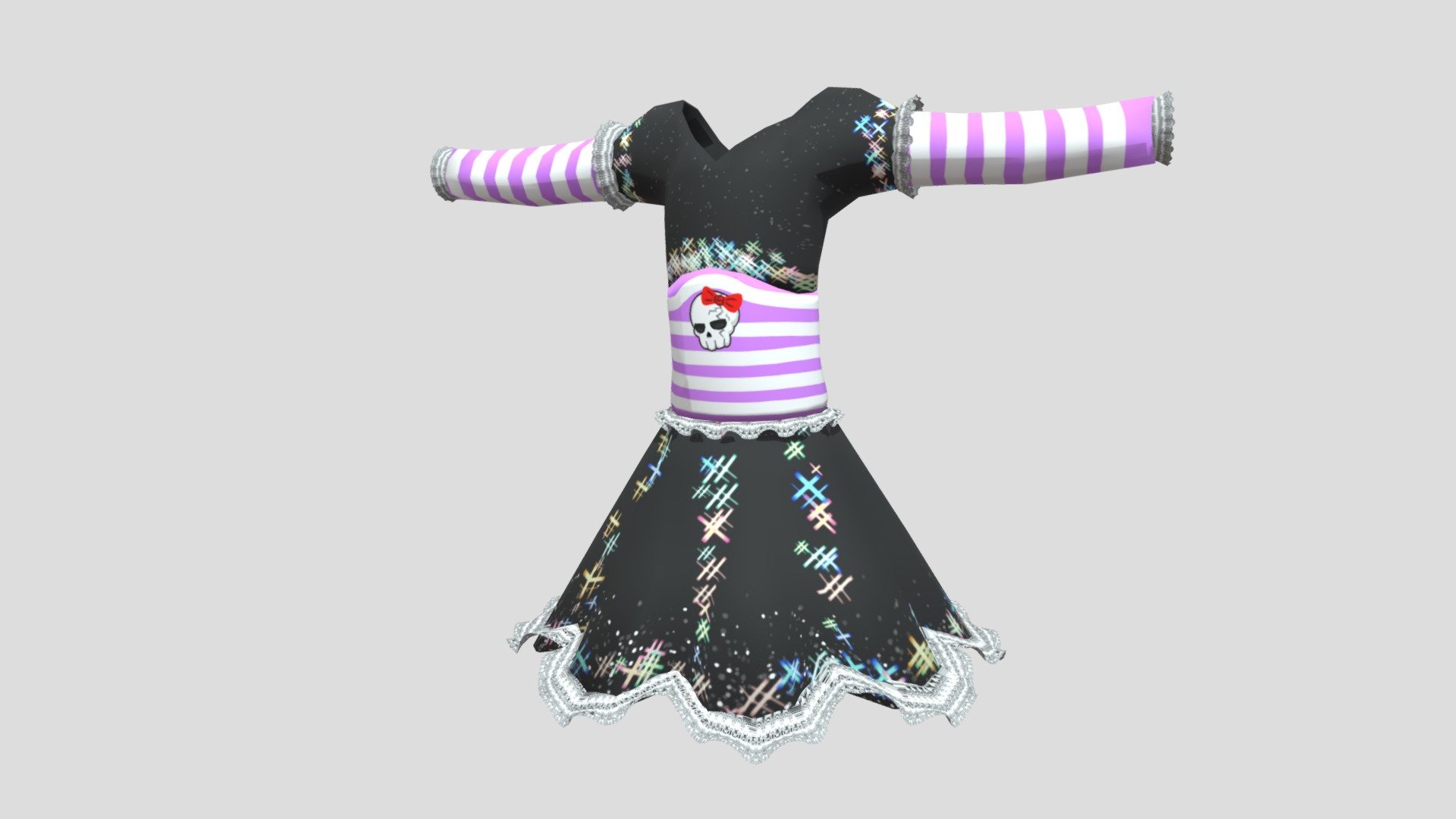 Neon Pastel Goth Dress (Free to use) - Download Free 3D model by ...