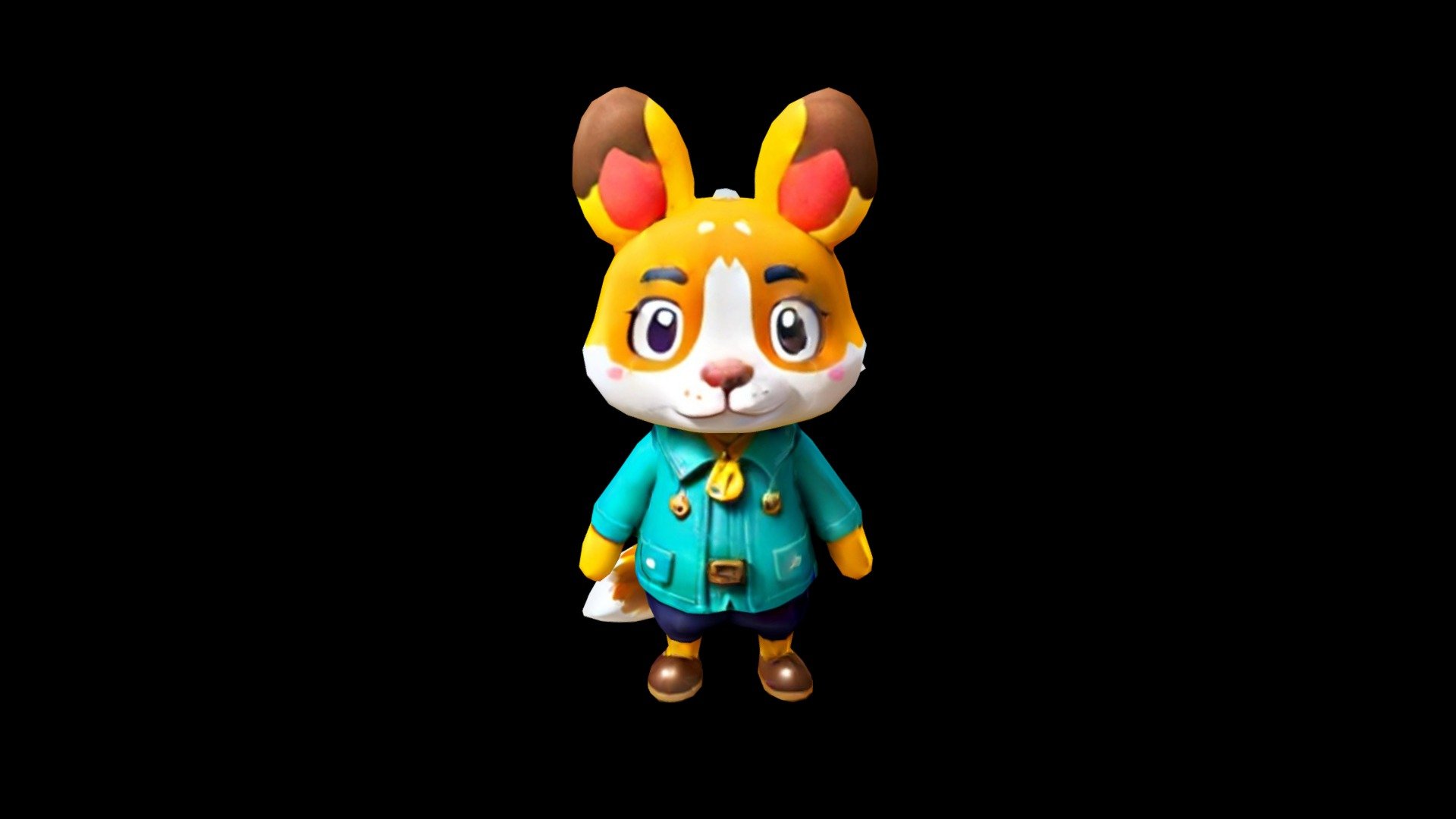 A tan and brown animal crossing character, a fox - Download Free 3D ...