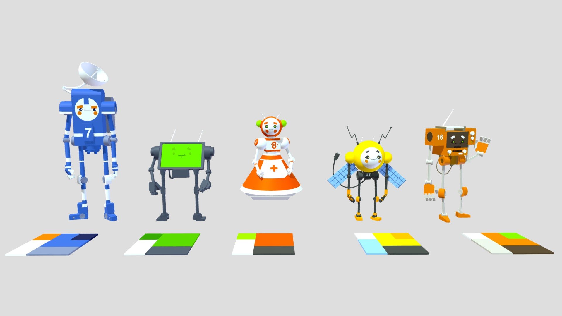 5 robots - Download Free 3D model by AlinaCheesalie [e07bd14] - Sketchfab