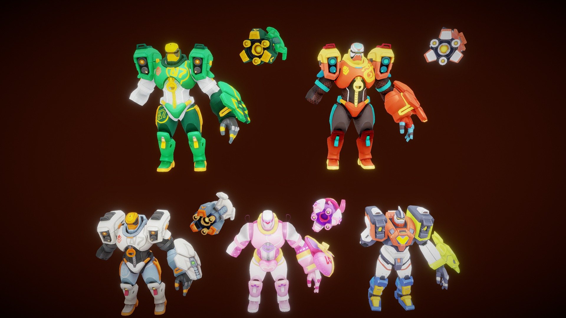 Gaming robot collection - Buy Royalty Free 3D model by Luna Studio ...