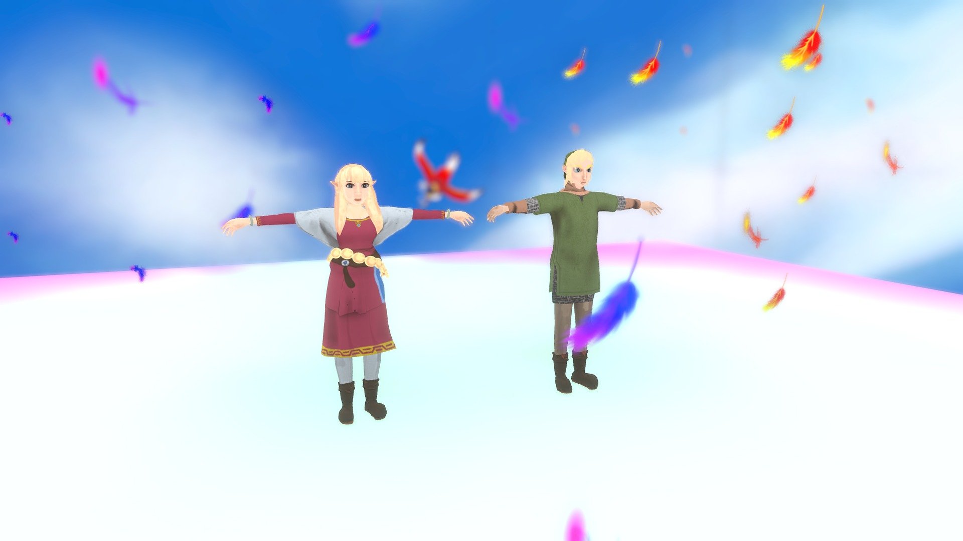 Link and Zelda in the Skyworld - 3D model by atamayor [e085bbd] - Sketchfab