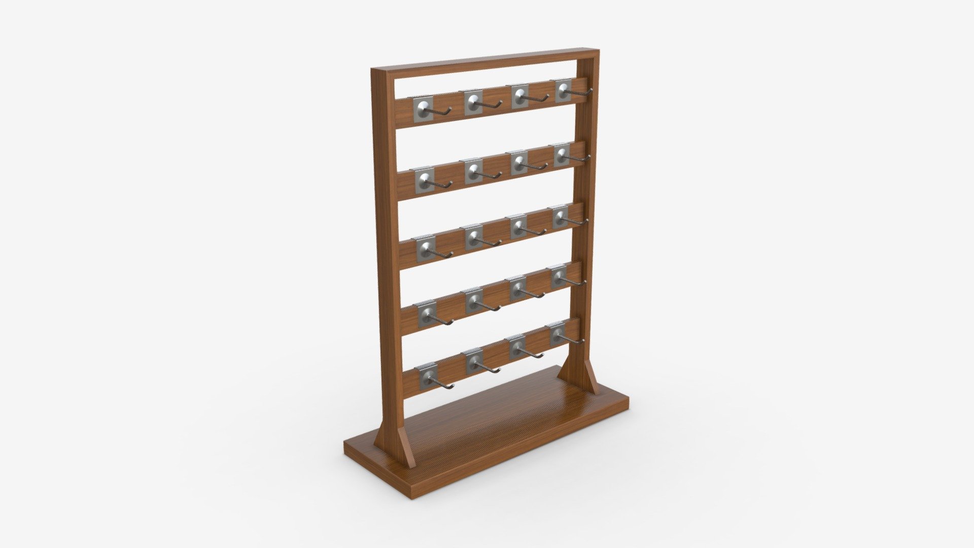 Store Wooden Display Rack with Removable Hooks - Buy Royalty Free 3D ...