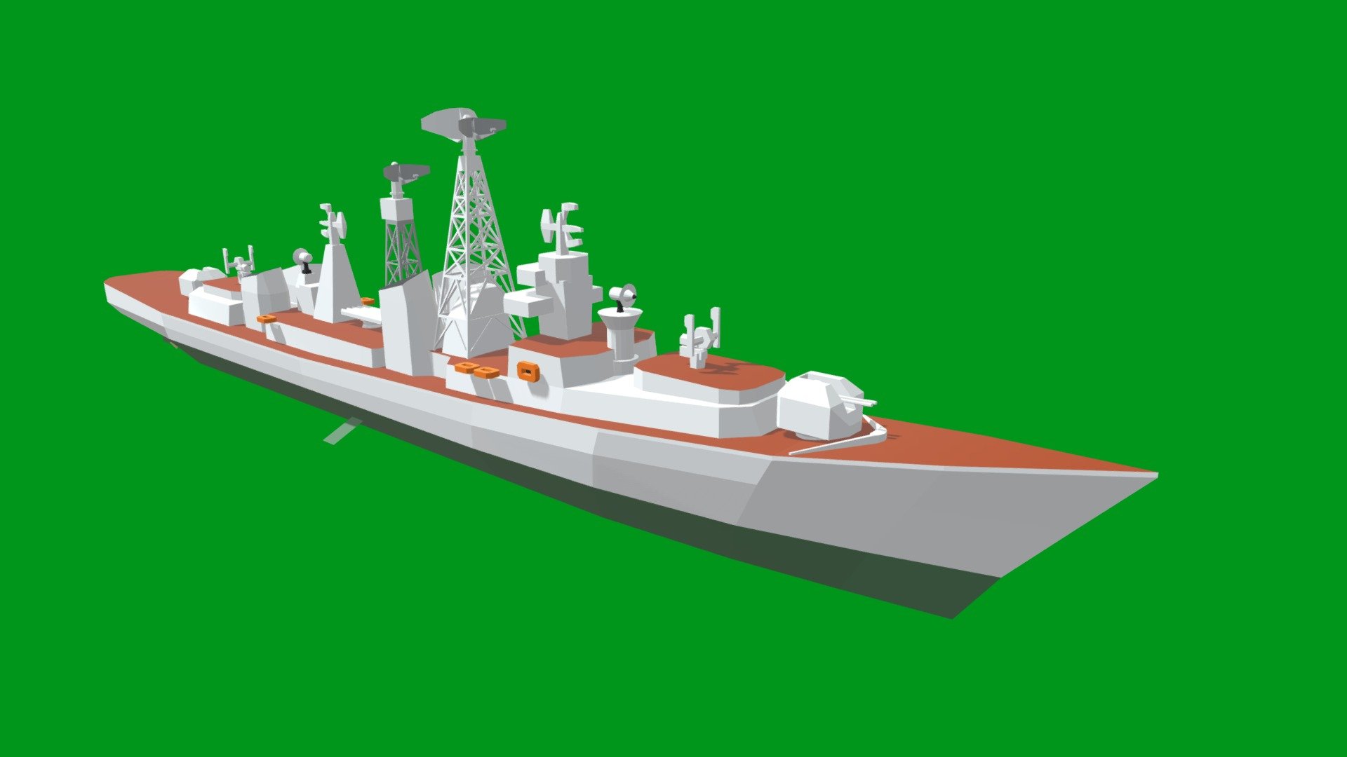 Kashin Class Low-poly Destroyer - Buy Royalty Free 3D model by ...