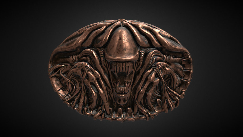 aliens belt bucklet - 3D model by Dmitry (@shevchuk) [e096de0] - Sketchfab