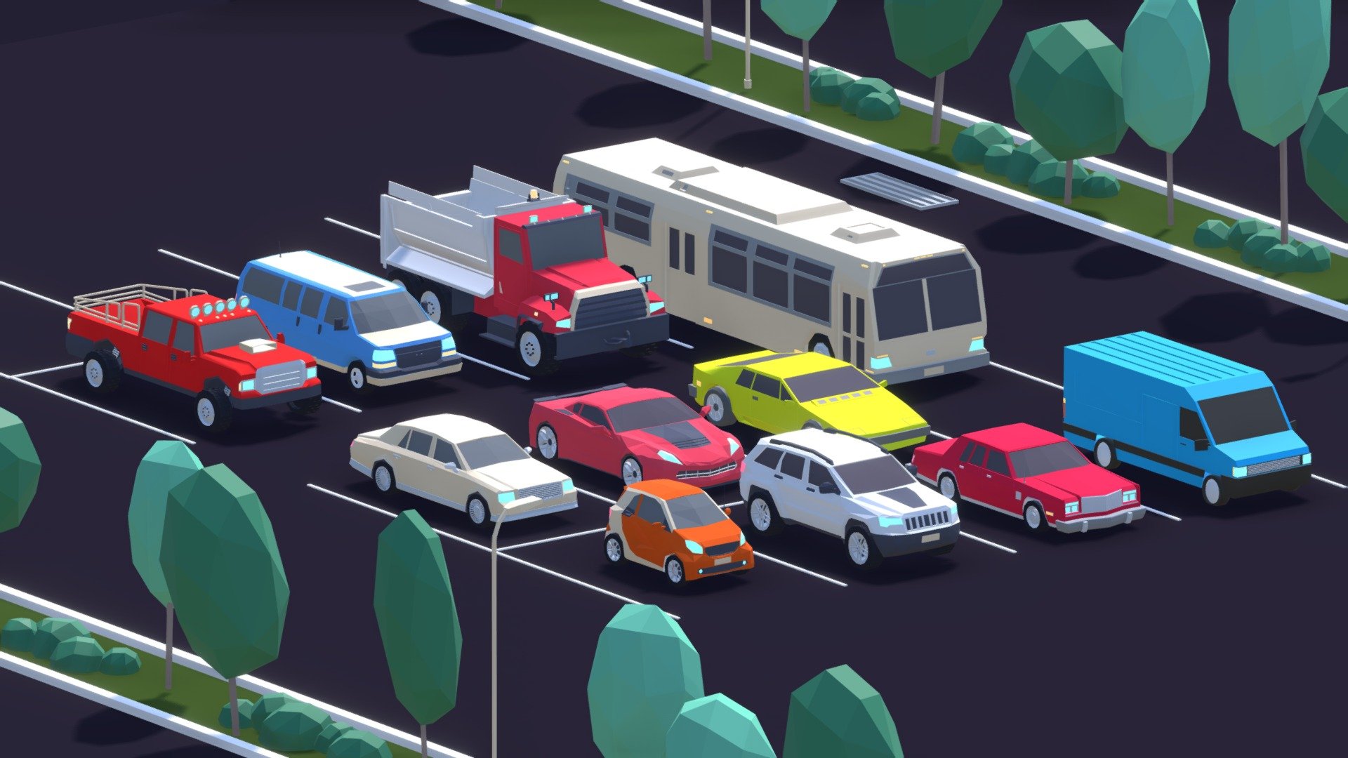 Cartoon Low Poly City Cars Set - 3D model by antonmoek [e0992ed ...