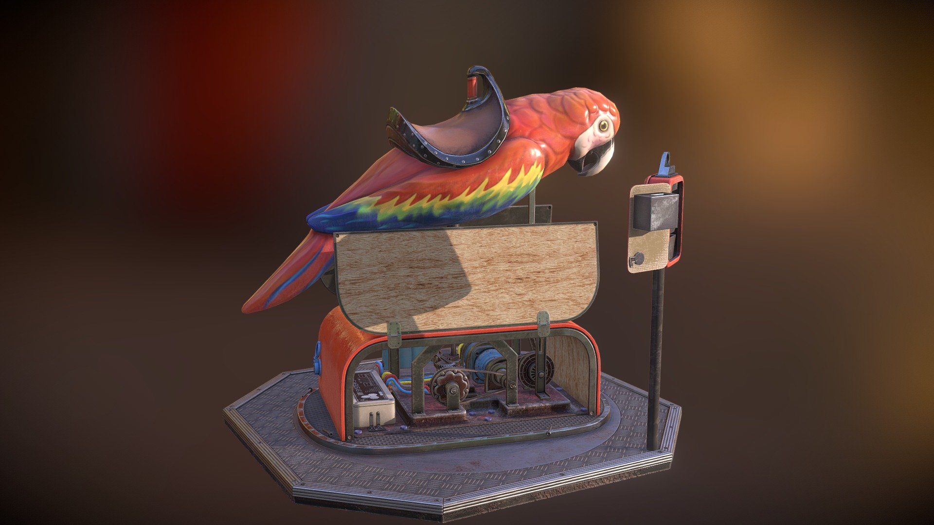 Parrot Coin Ride - 3D model by RavGFX [e099541] - Sketchfab