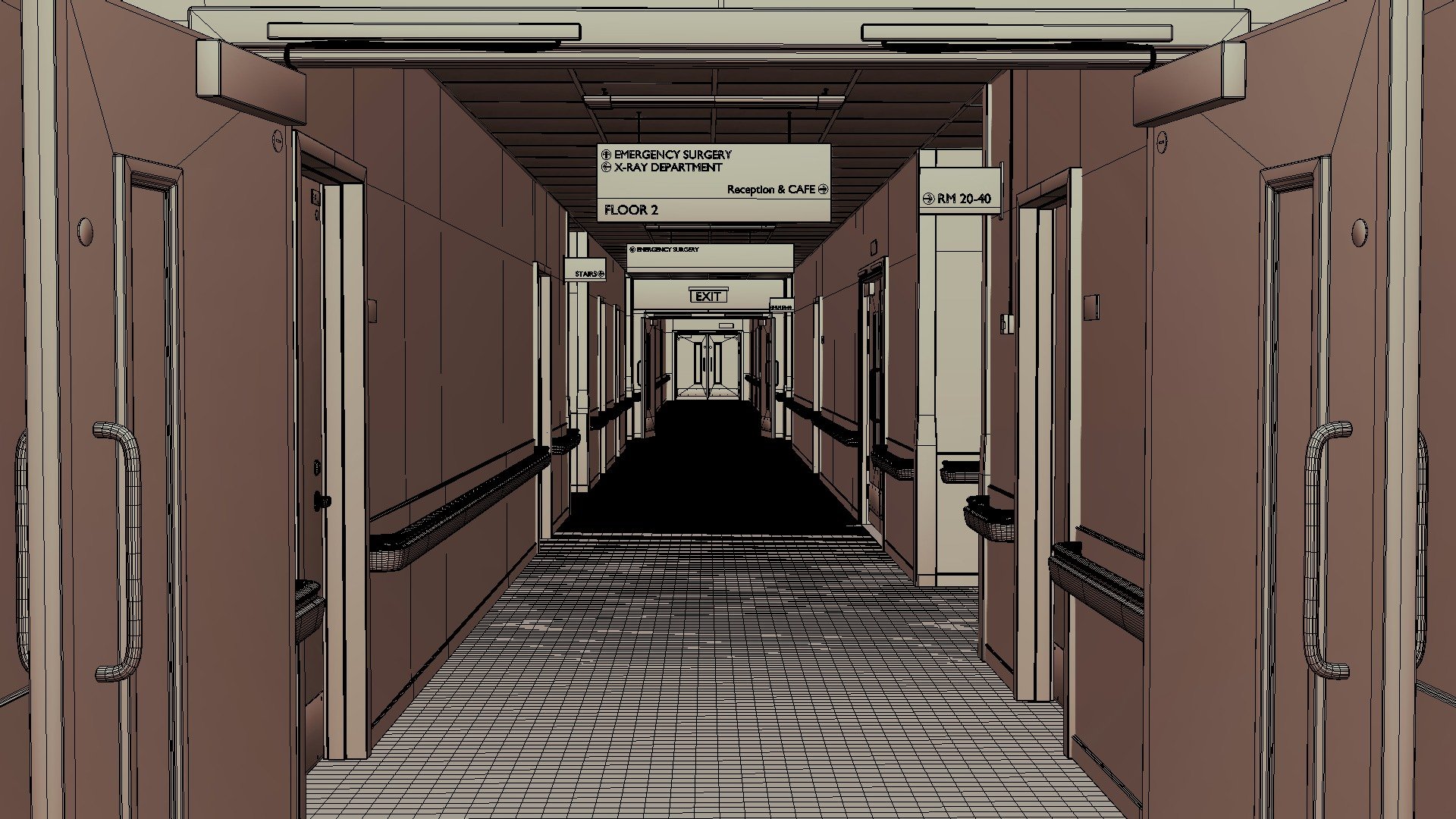 Hospital Hallway - Download Free 3D model by tobys3d [e09f06f] - Sketchfab