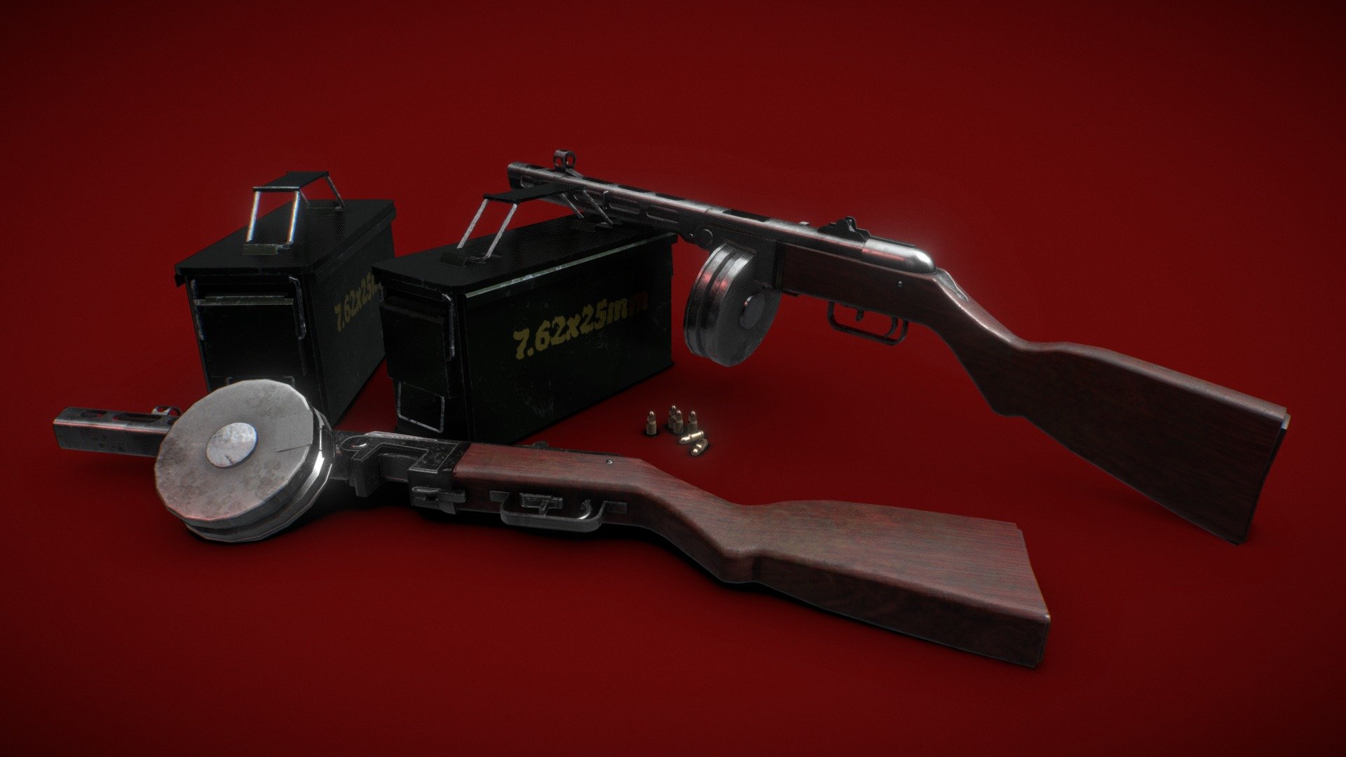 PPSH-41 Soviet Sub-Machine Gun - Download Free 3D model by Jamie ...