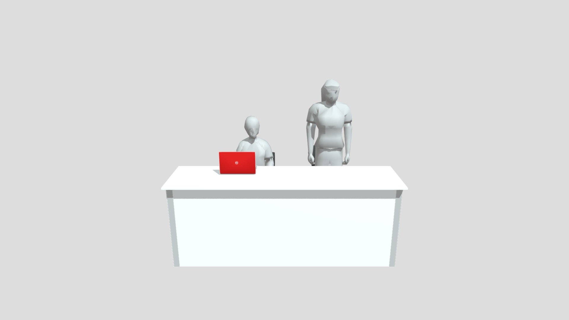Registration Desk Single - 3D model by DanielKuehm [e0a20a2] - Sketchfab