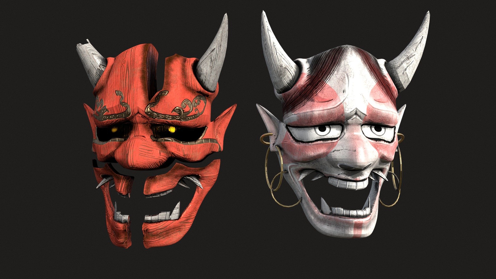 Masks Hannya - Download Free 3D model by Shrike (@shrikefull) [e0a2880 ...