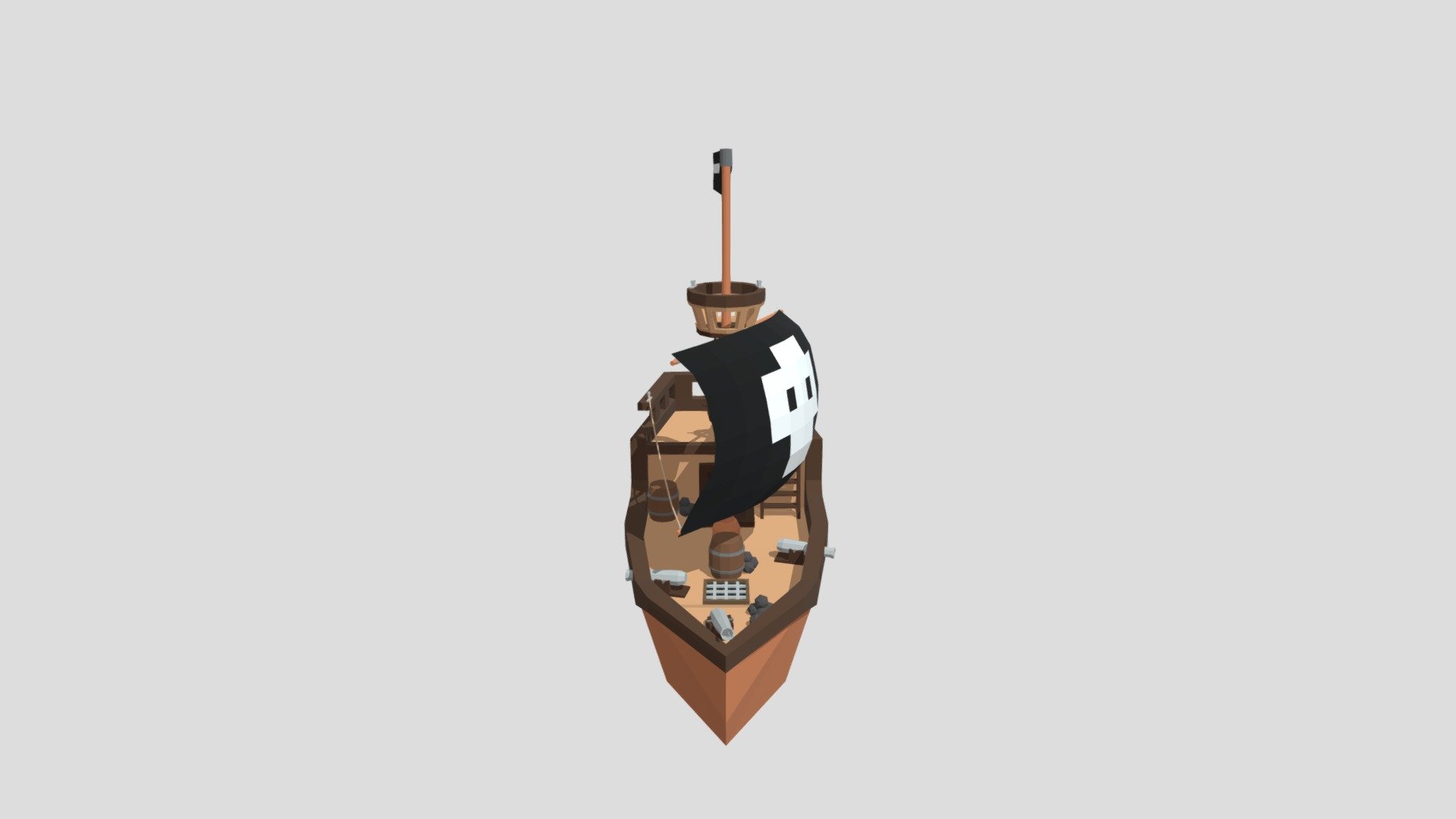 Low-Poly Pirate Ship - 3D model by iSukola [e0a5364] - Sketchfab