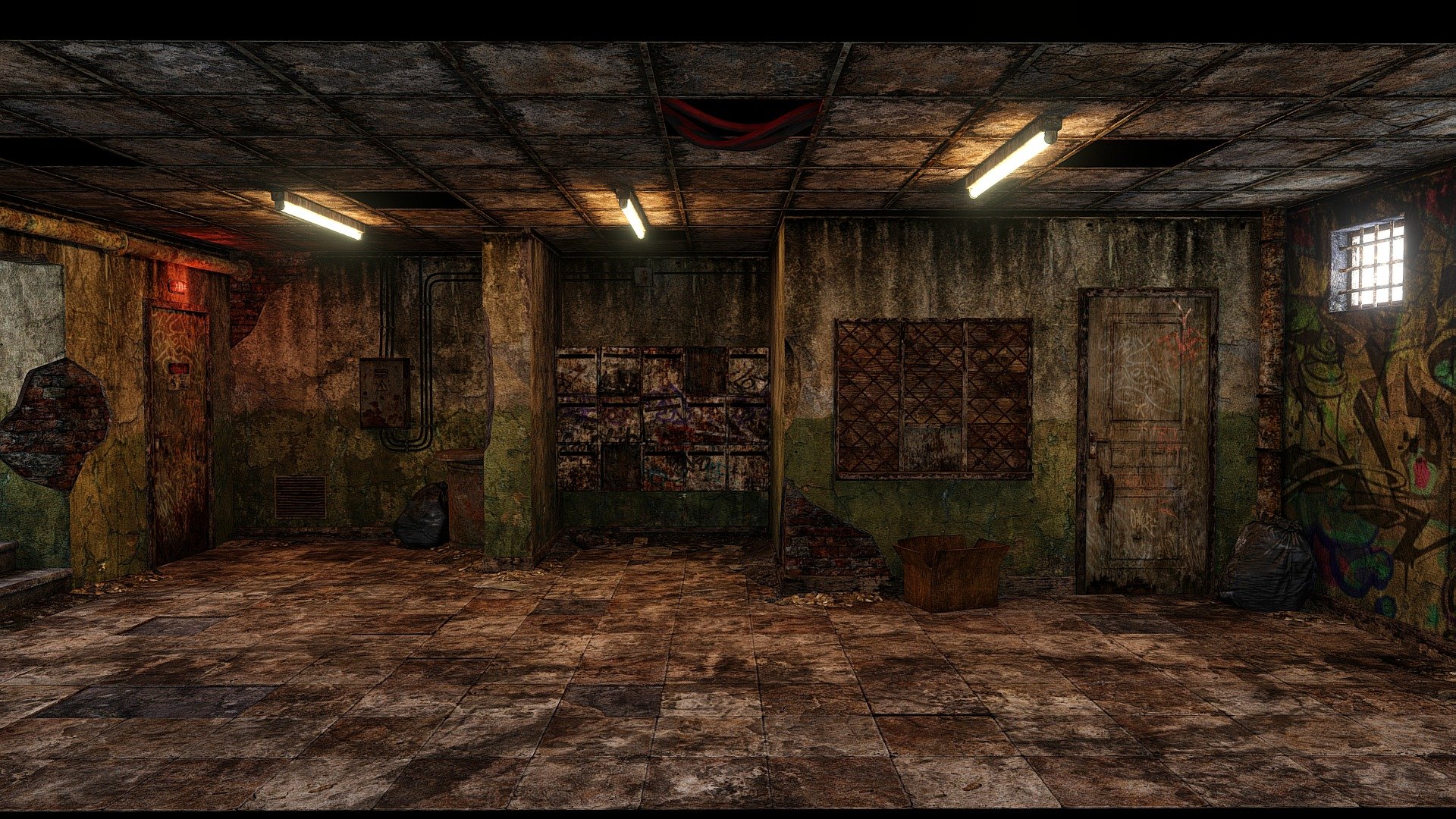 Dirty Building Entrance - Baking - Buy Royalty Free 3D model by ...