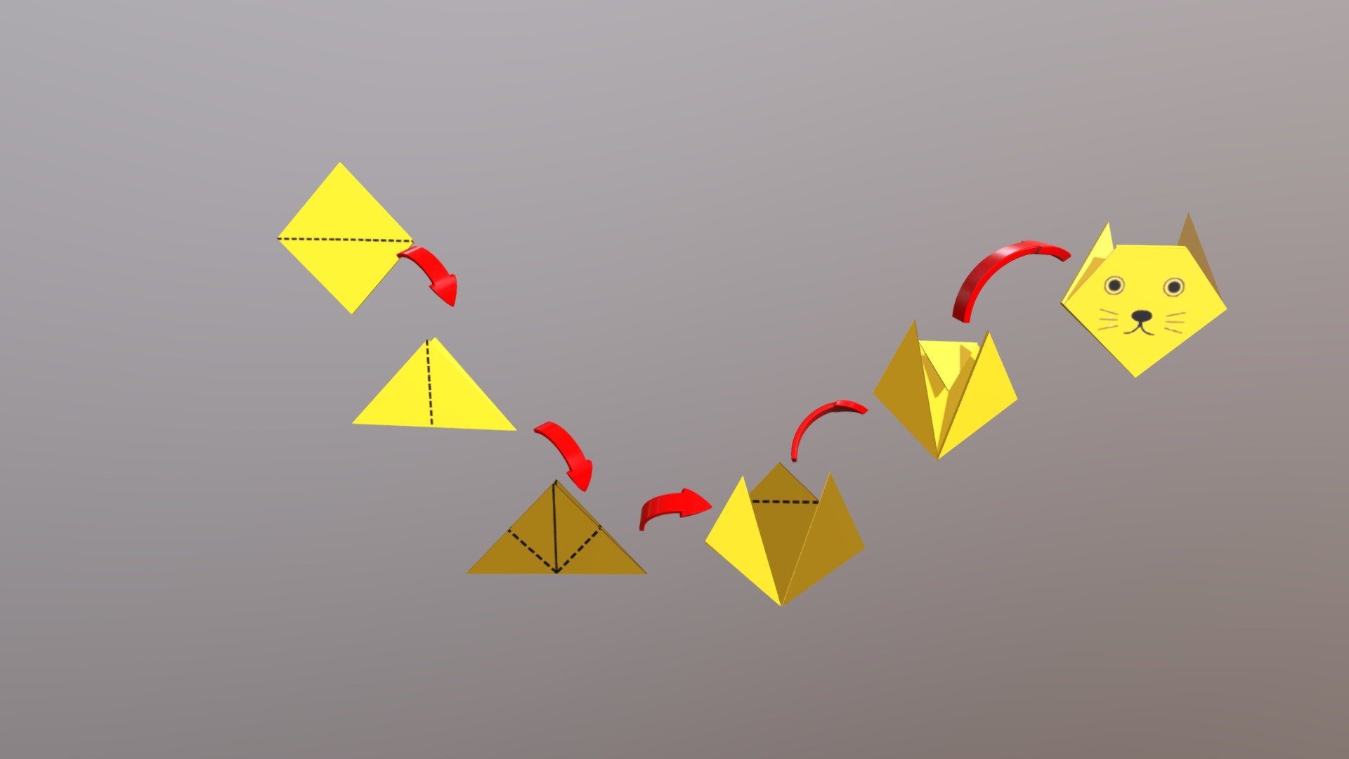 KUCING CAT (Origami) - Buy Royalty Free 3D model by HanZz (@Shi ...