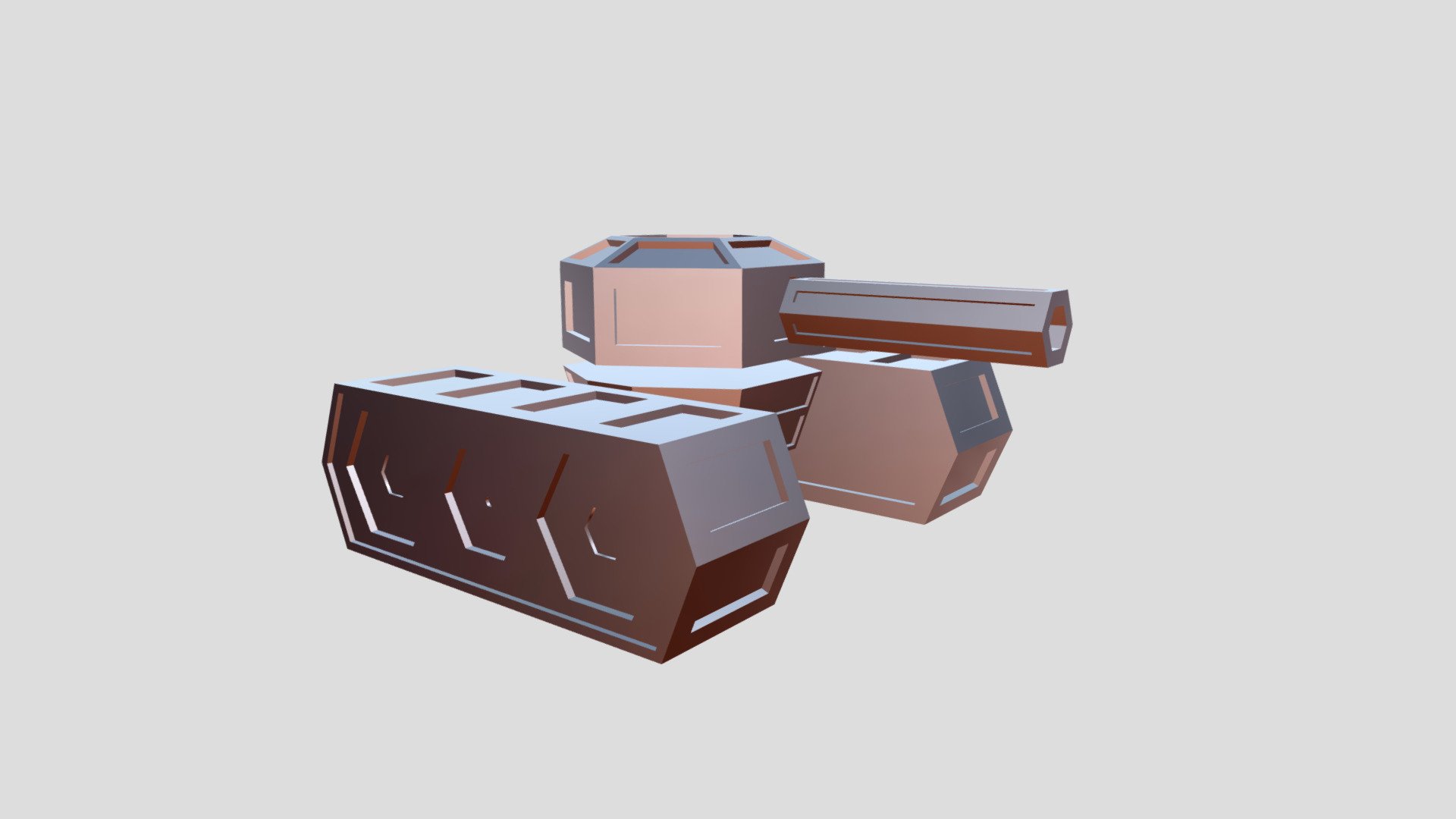5 Piece low poly Destructable Tank - Download Free 3D model by Trockk ...