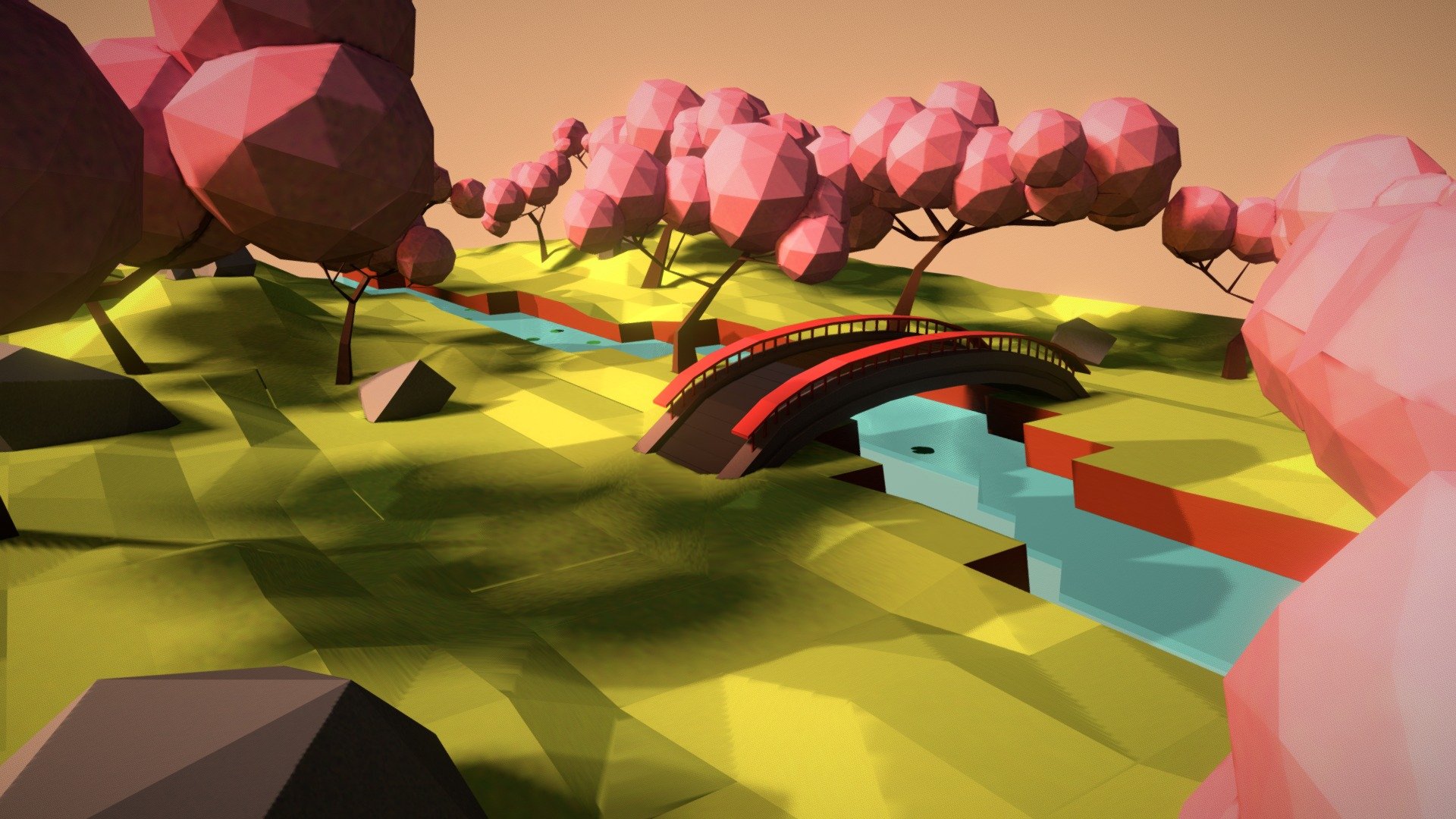 Low Poly Sakura Garden - Download Free 3D model by JoePascalm [e0ae2a4 ...