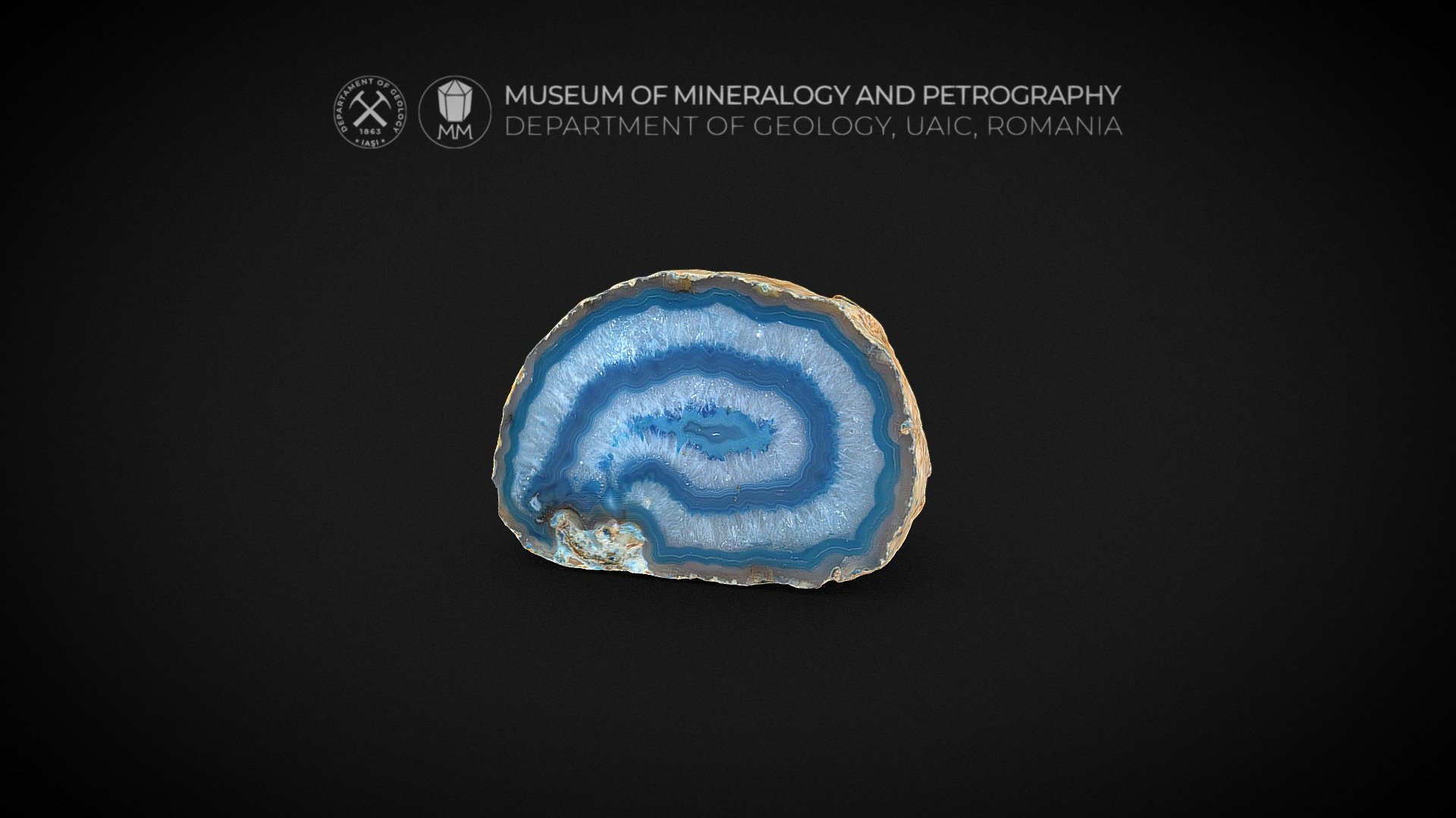 Dyed Agate - Turnbull Blue (var. of Chalcedony) - 3D model by Museum of ...