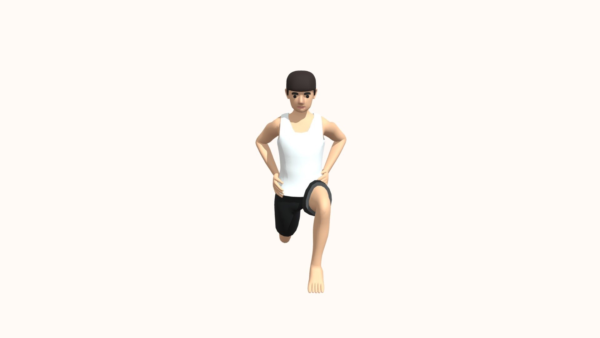11 kneeling lunge stretch left_WithTexture - 3D model by manhhungit.37 ...