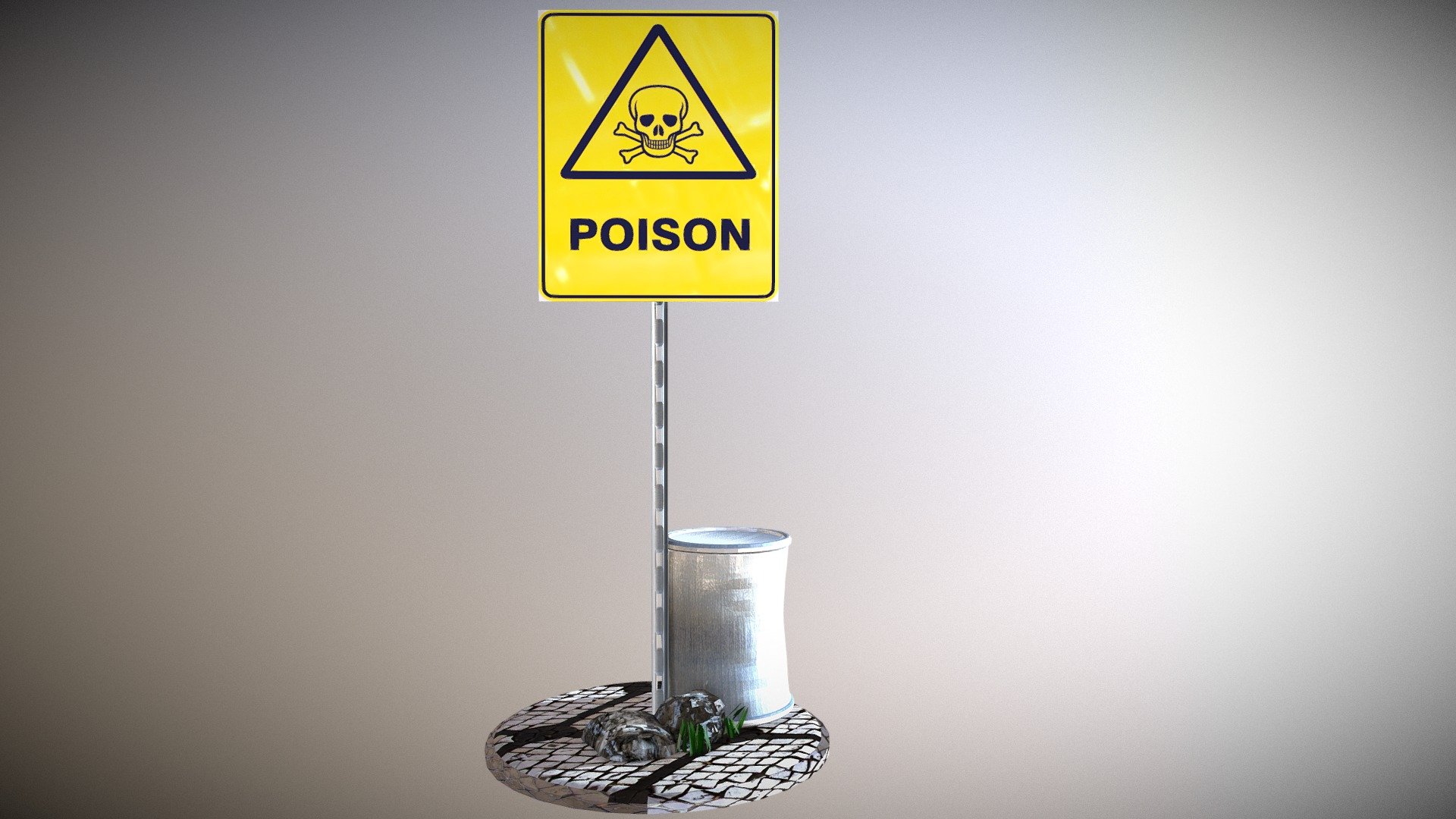 Hazard sign - 3D model by jasminemayrie [e0ba3b9] - Sketchfab