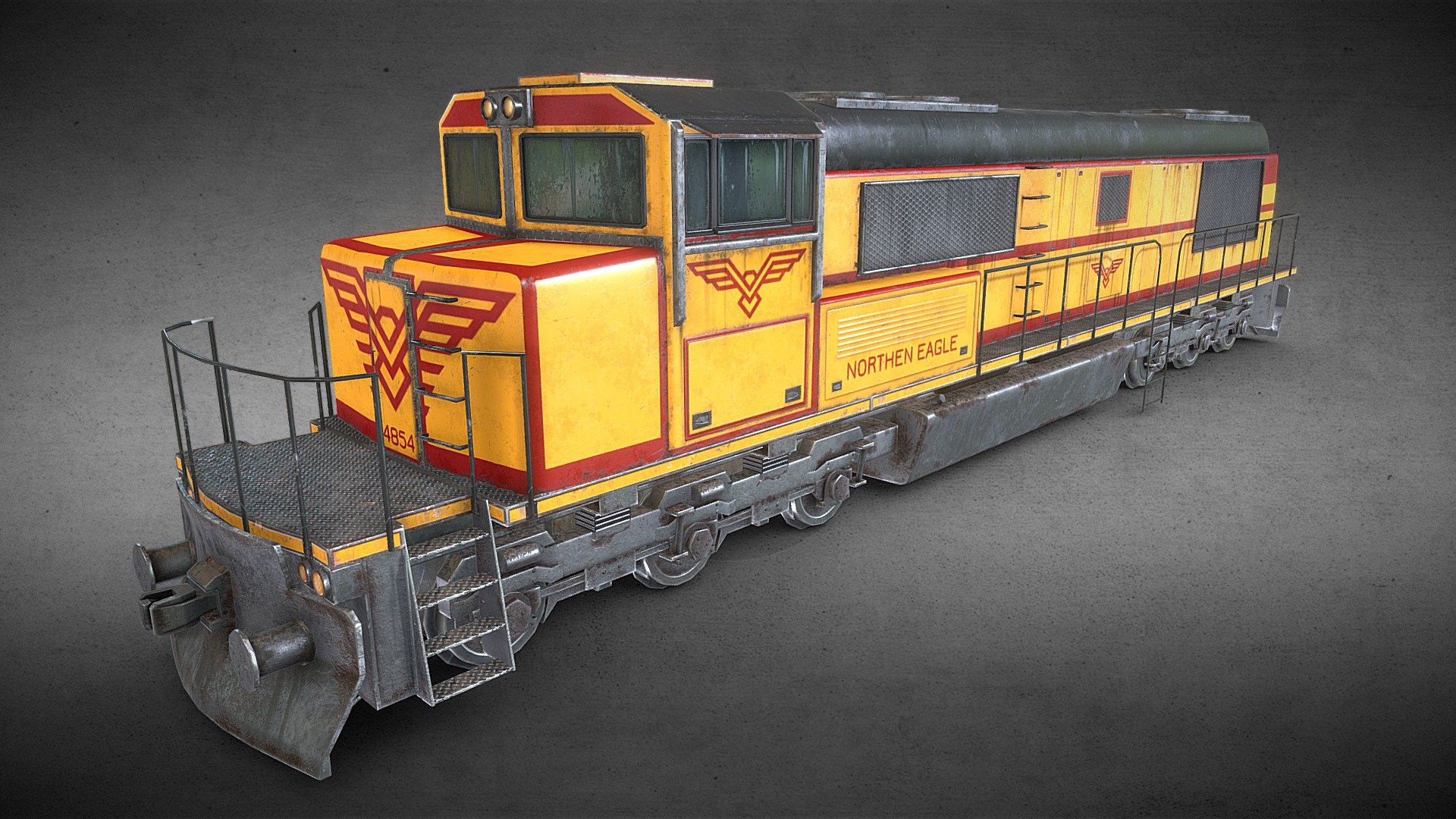 American Train Locomotive Engine - Buy Royalty Free 3D model by A.Sauco ...