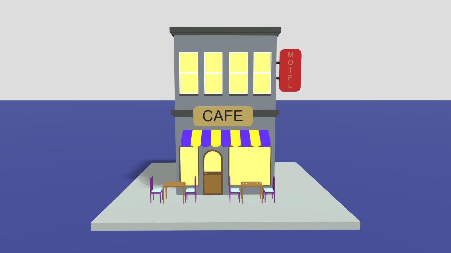 Cafe 3D - 3D model by PedroMachado [e0c4ab2] - Sketchfab