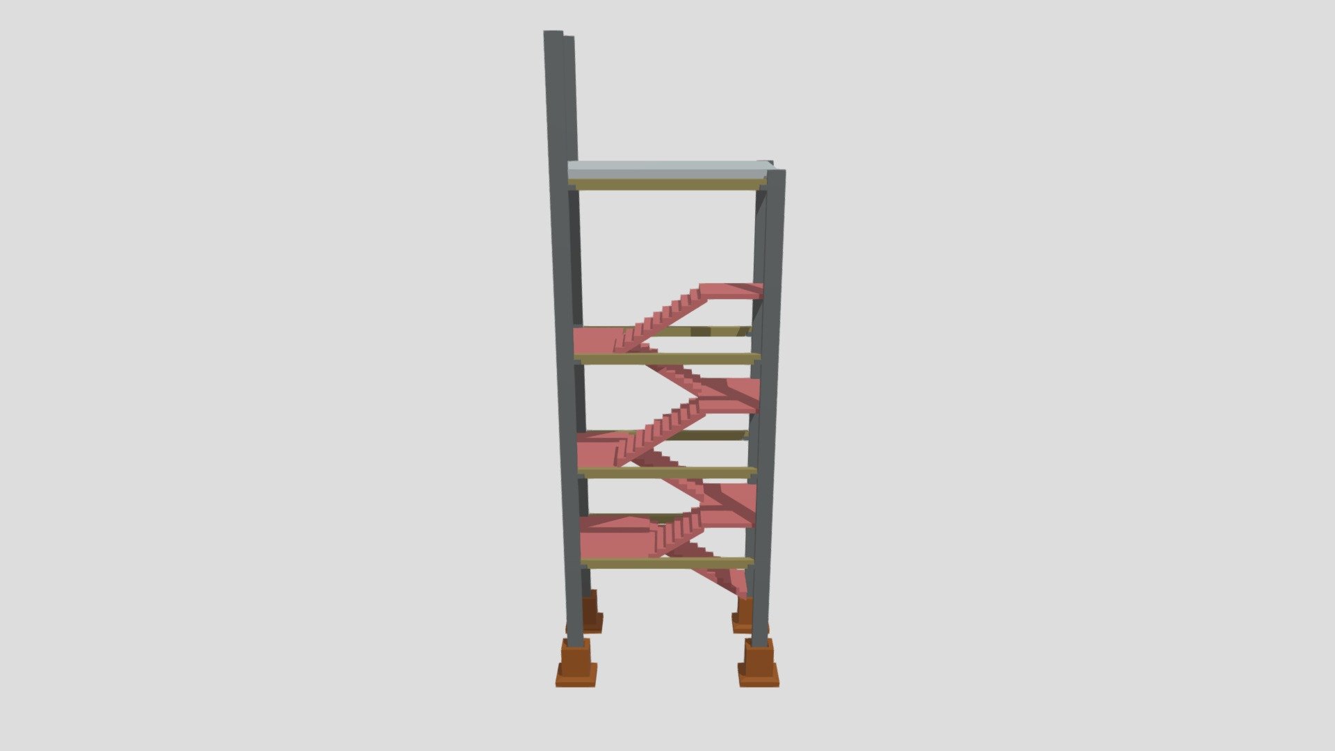 MODELAGEM PRELIMINAR MODULO - ESCADA - 3D model by Concreta Pré ...