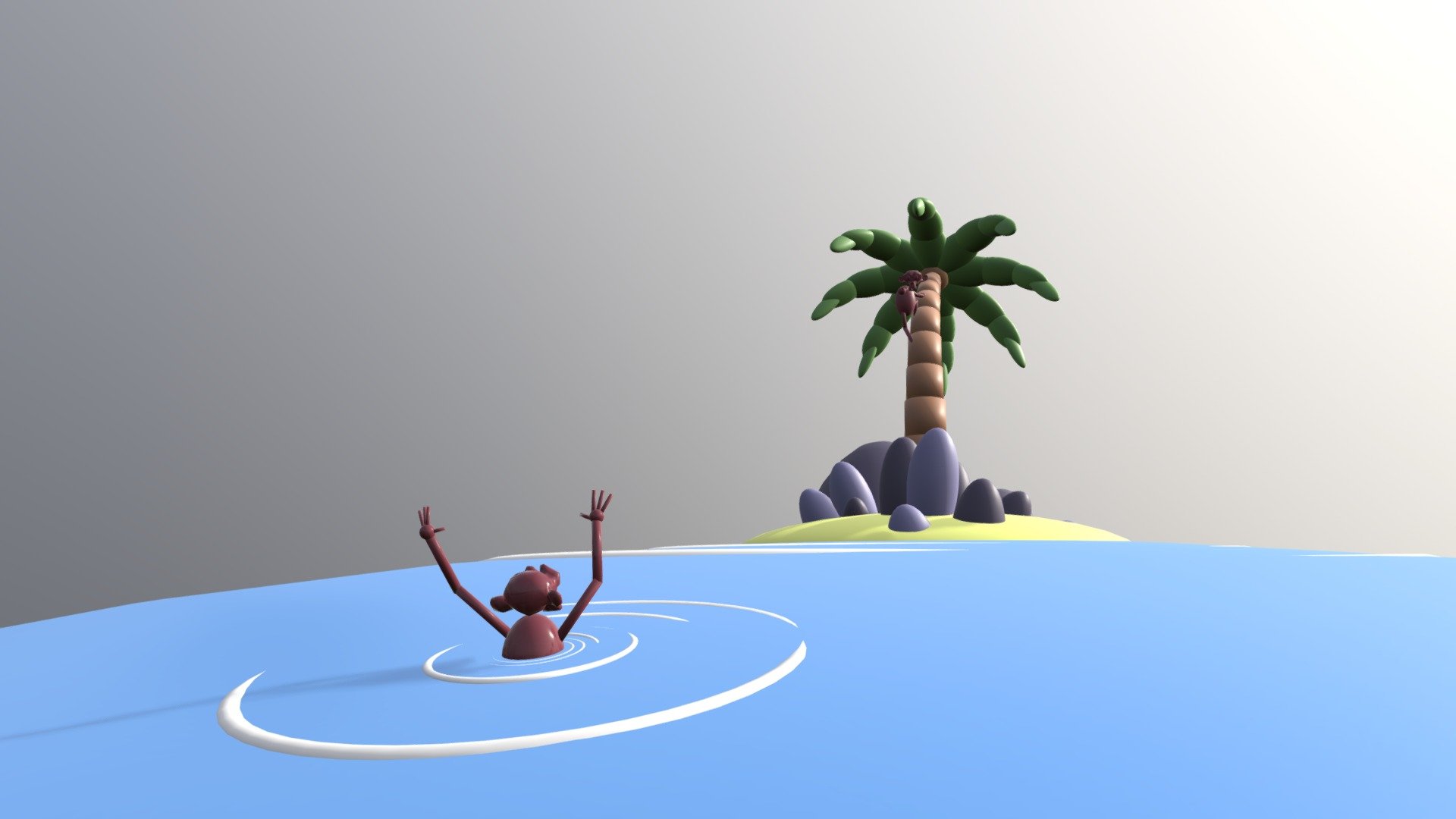 Übung_1_Primitive-Modelling_1_"Monkey_Island" - 3D model by Uthak ...