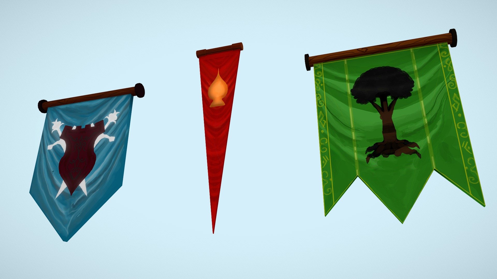 Hand Painted Banners - Download Free 3D model by HenryBoadle [e0ca65e ...