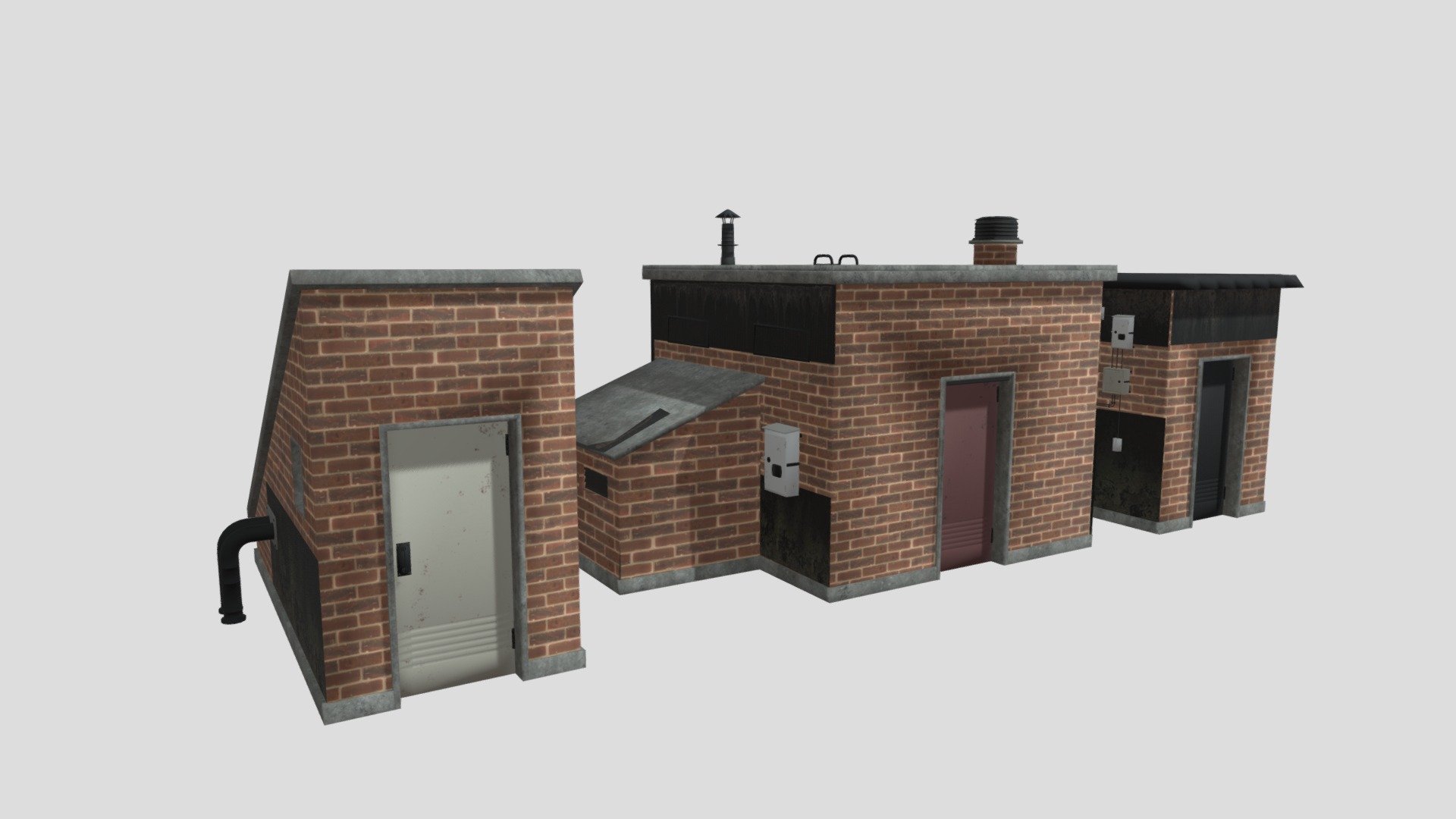 Rooftop Props Low-poly - Buy Royalty Free 3D model by 7midaart [e0d082e ...