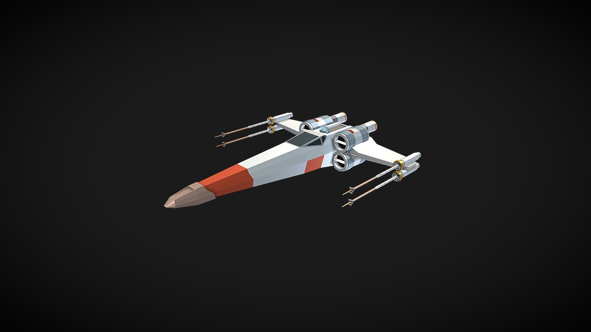 Starwars X-wing - 3D model by Mike van Riel (@mvriel) [e0d22b6] - Sketchfab
