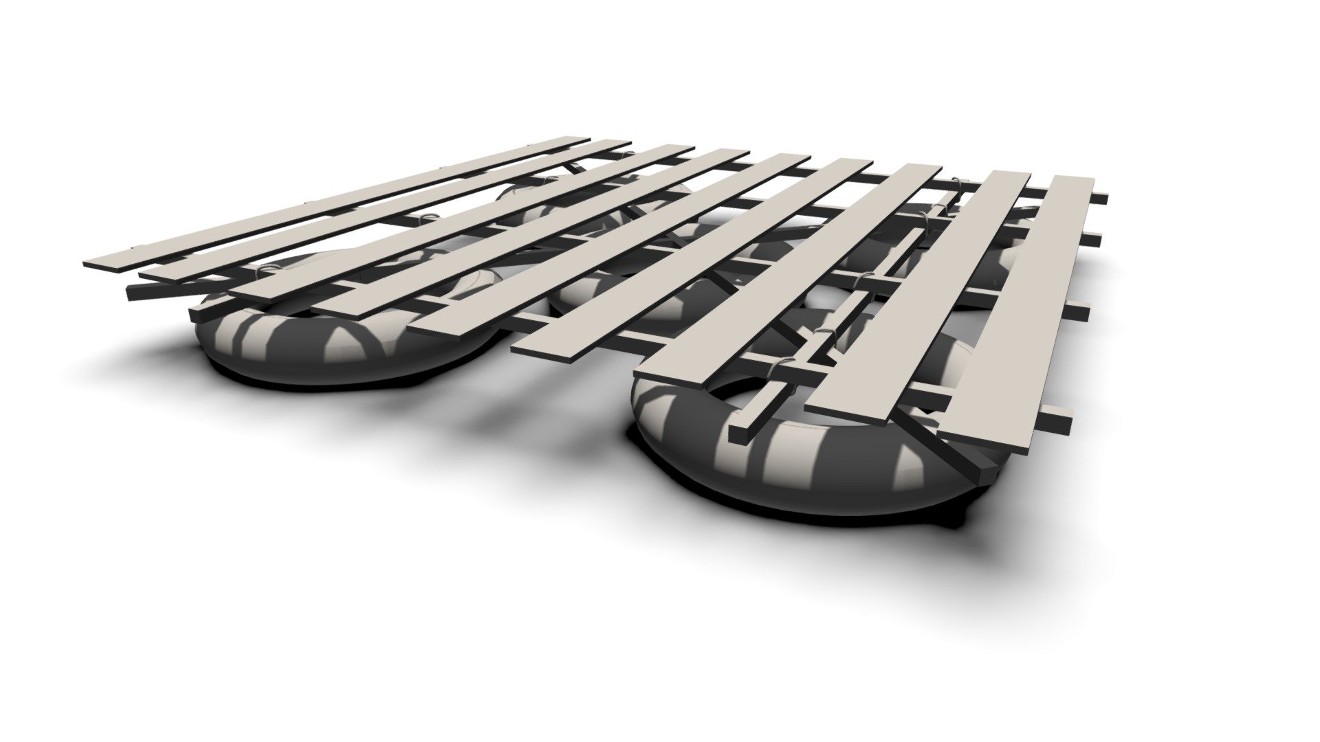 Raft on inflatable tubes from a bus - Download Free 3D model by Andrey ...