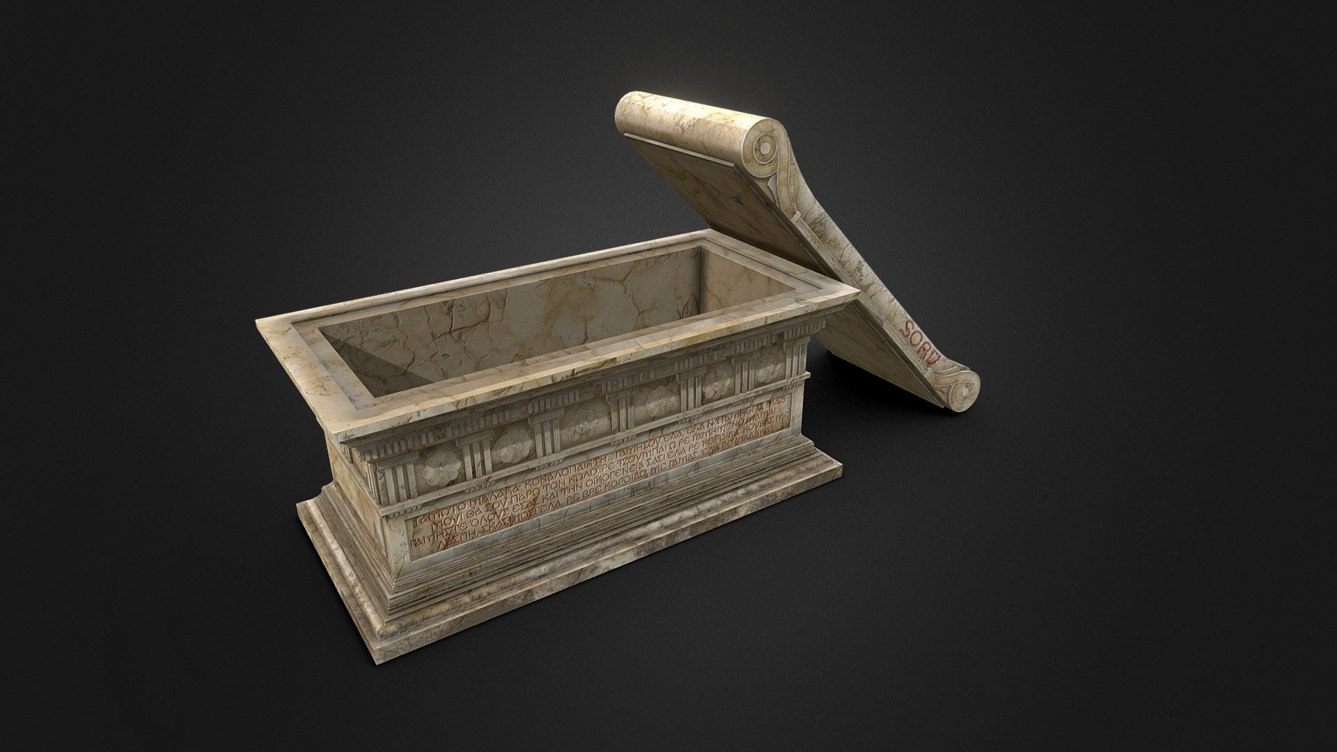 Ancient Roman Sarcophagus (Opened) - 3D model by Sord (@alexandersord ...